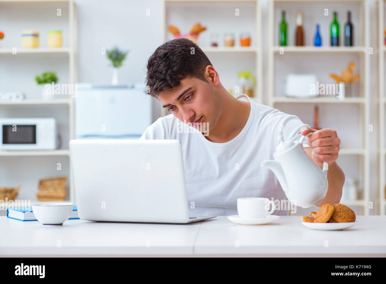 Falling asleep coffee computer hi-res stock photography and images - Alamy