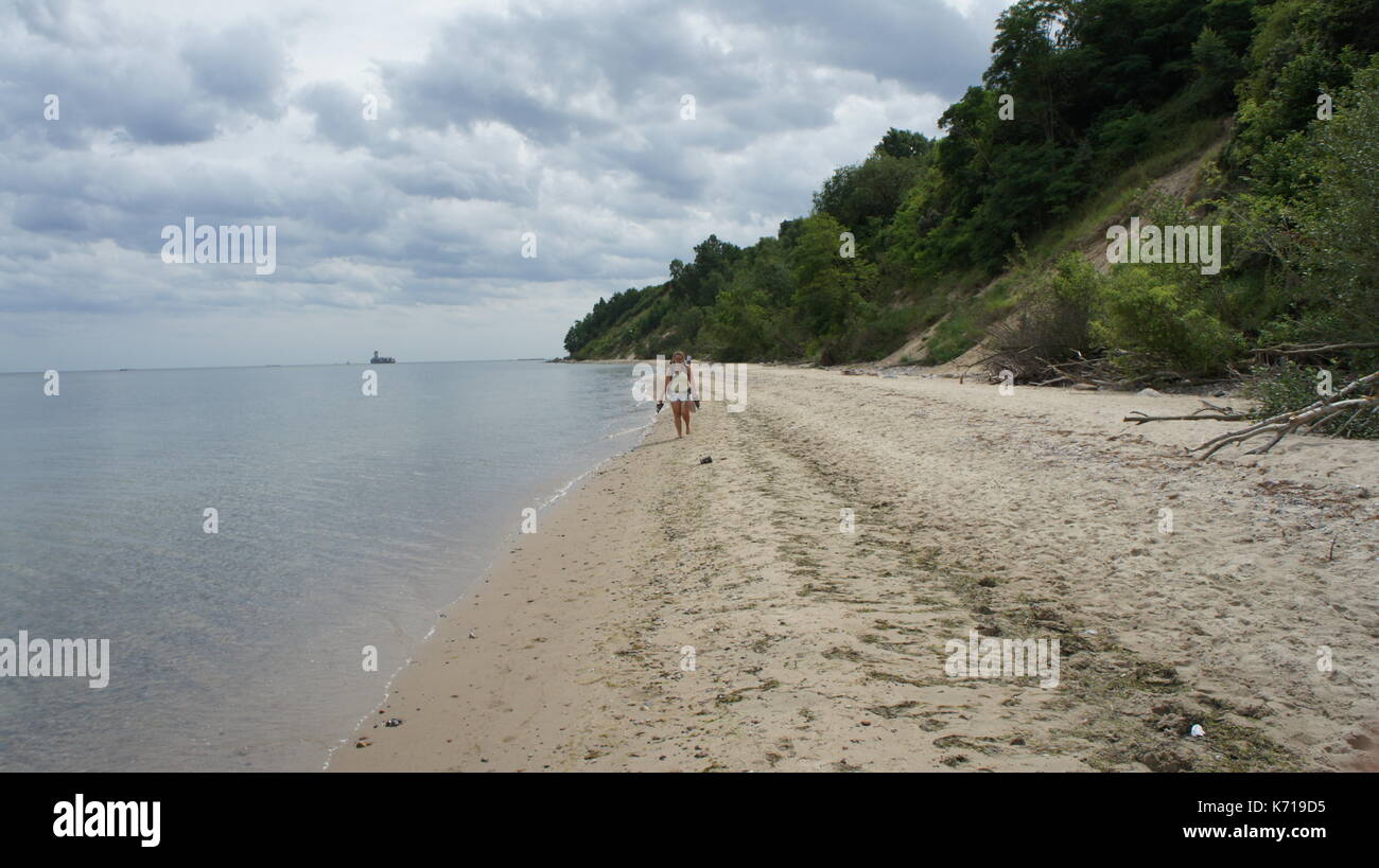Sandy beach on Hel Peninsula, Baltic sea, Poland Stock Photo - Alamy