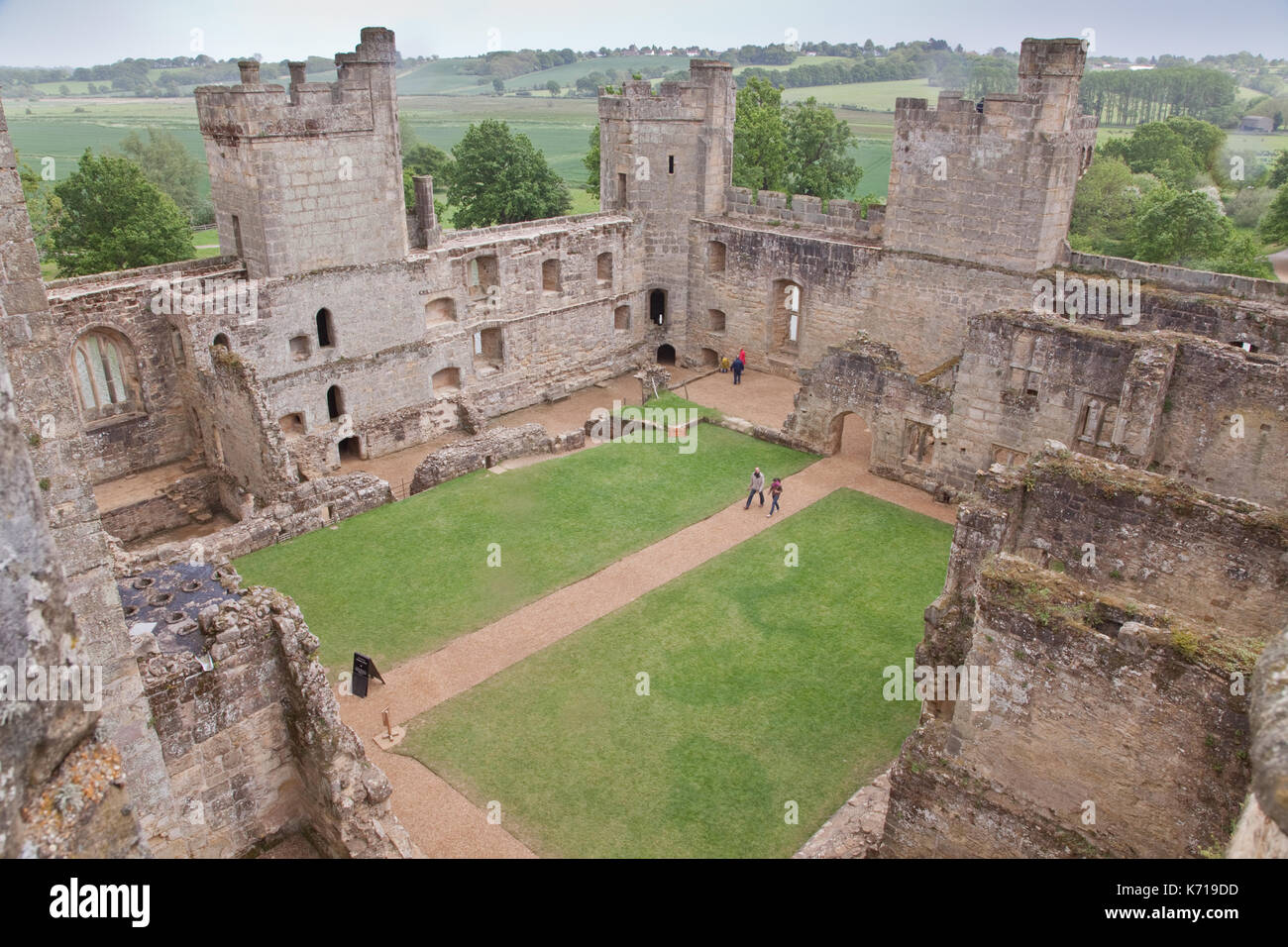 Bodium Castle - inside the keep Stock Photo - Alamy