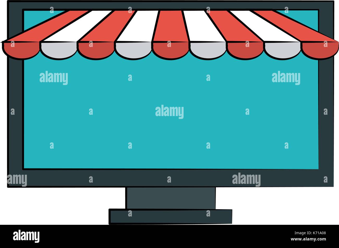 computer monitor with store shade icon image Stock Vector Image & Art ...