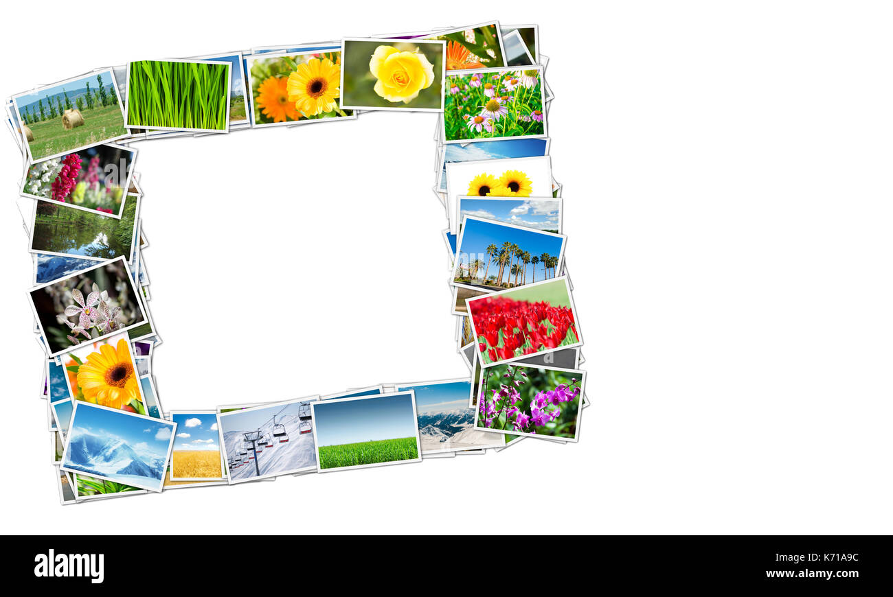Frame made of various nature photos Stock Photo - Alamy