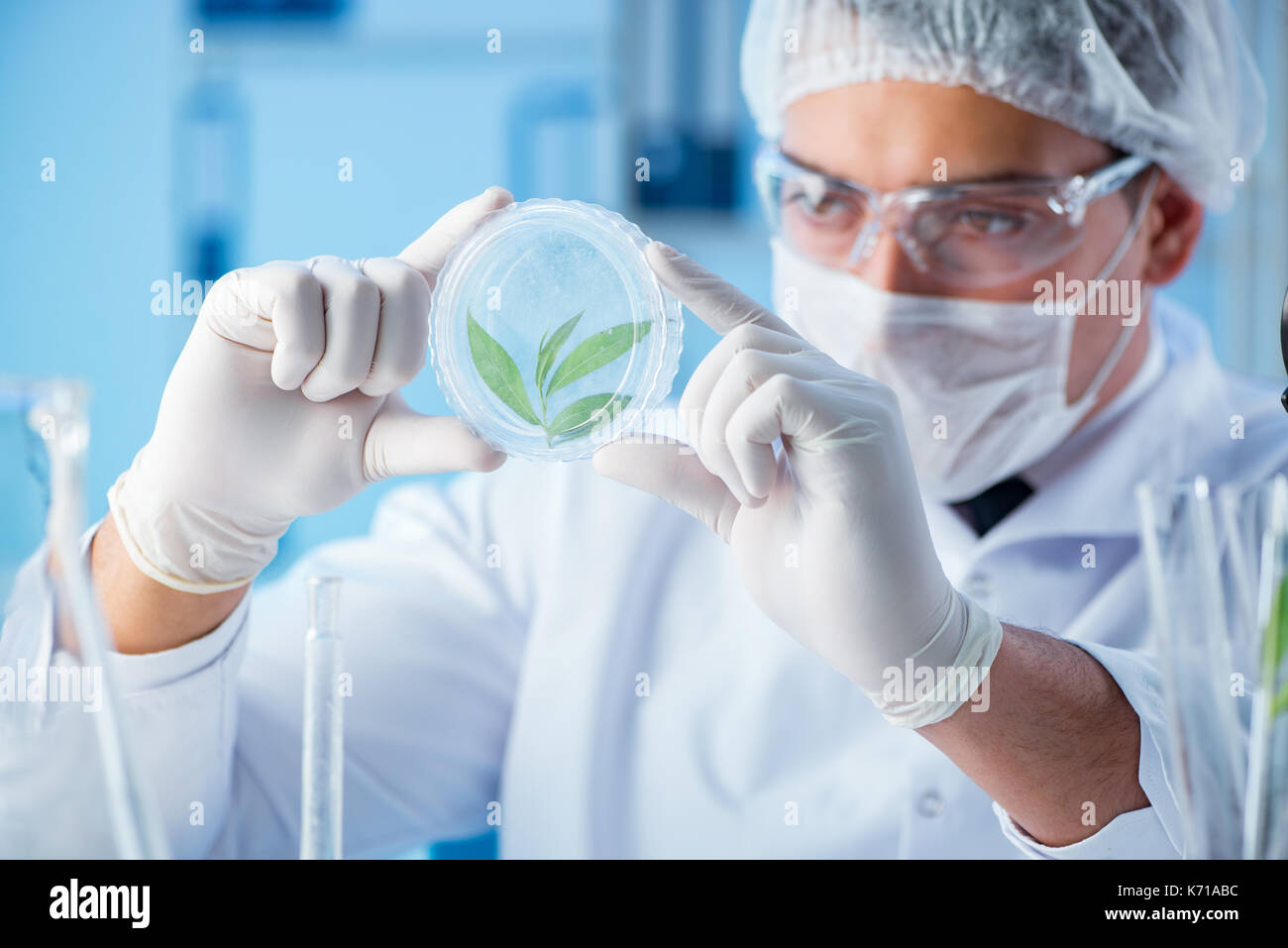 Male scientist researcher doing experiment in a laboratory Stock Photo ...