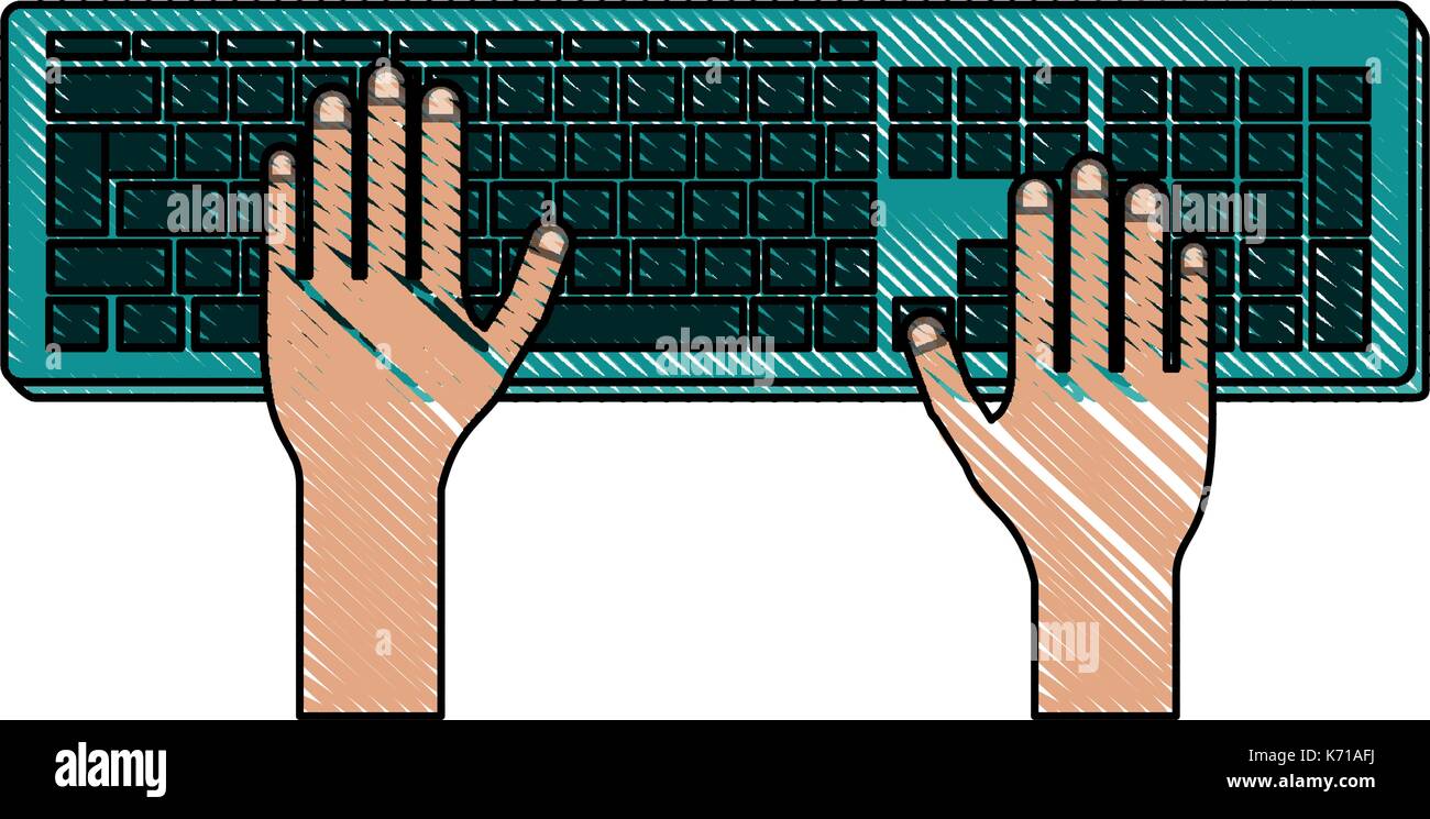 Hands typing text Stock Vector Images - Alamy