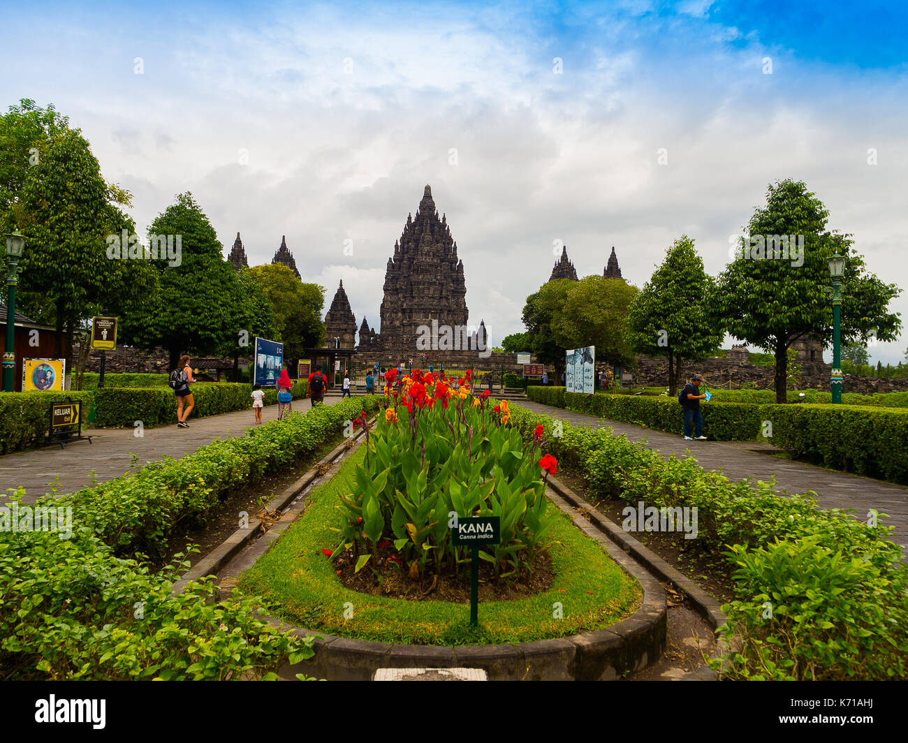 JOGJA, INDONESIA - AUGUST 12, 2O17: Unidentified people walking near of ...