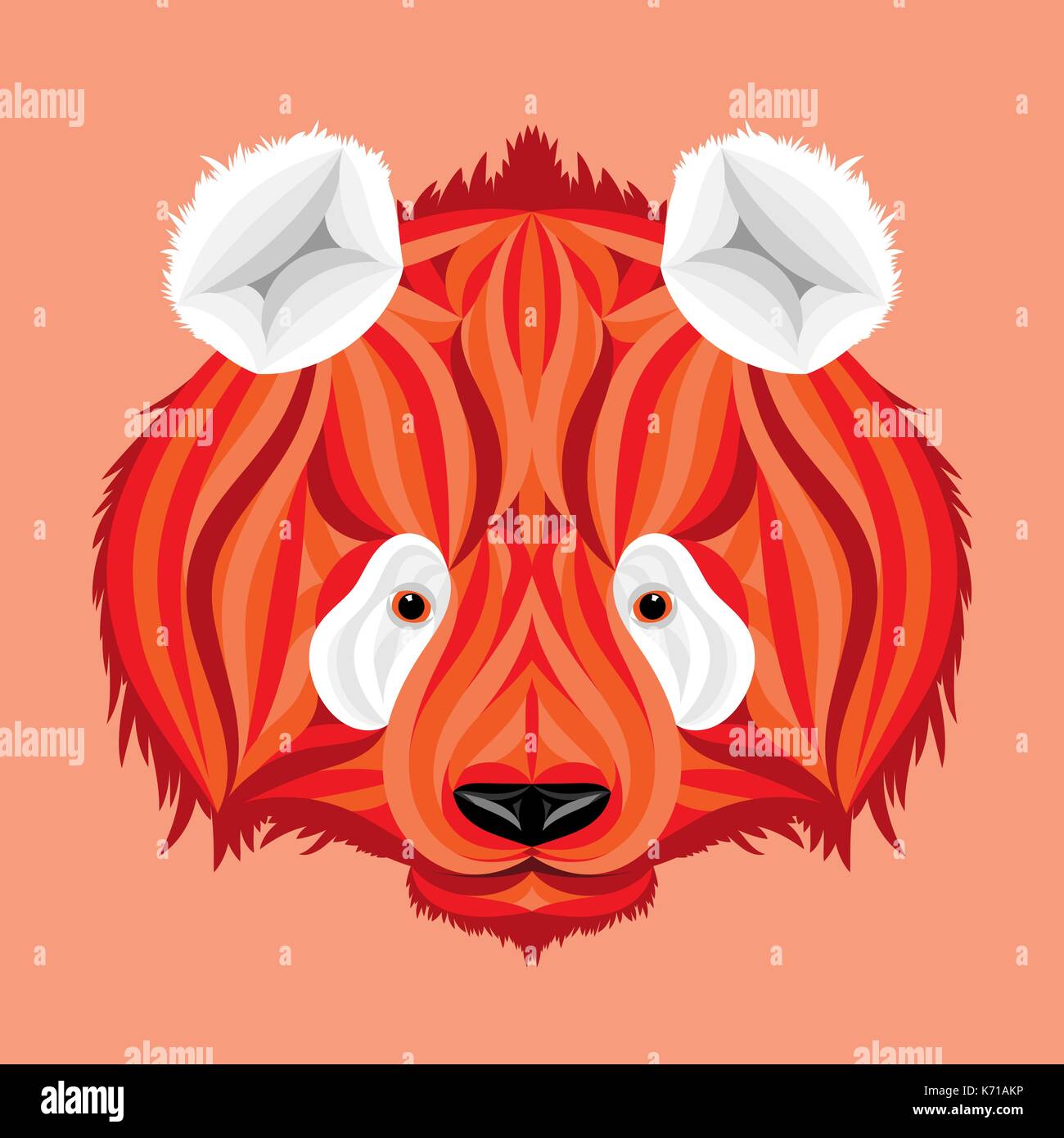 Fire panda, picture of fire bear with white ears, panda face ...