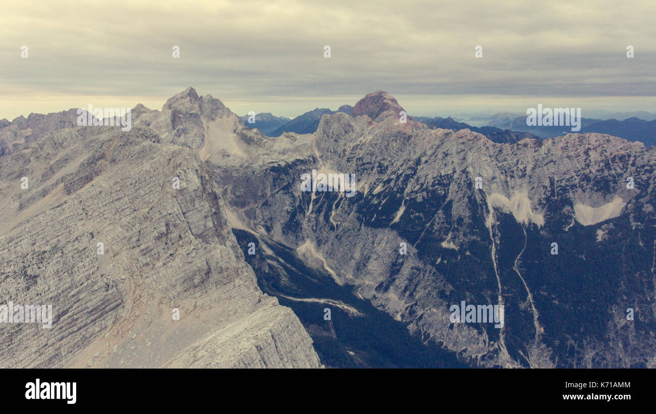Aerial view of mountain ridge at dawn Stock Photo - Alamy