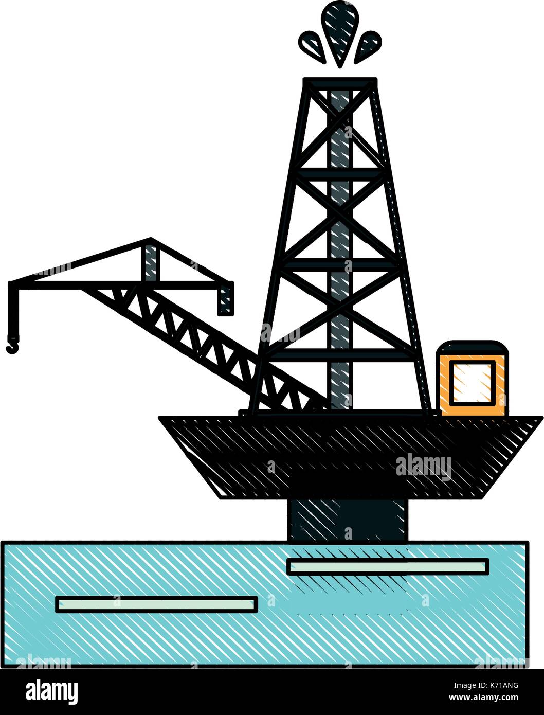 extraction platform oil industry icon image Stock Vector Image & Art ...