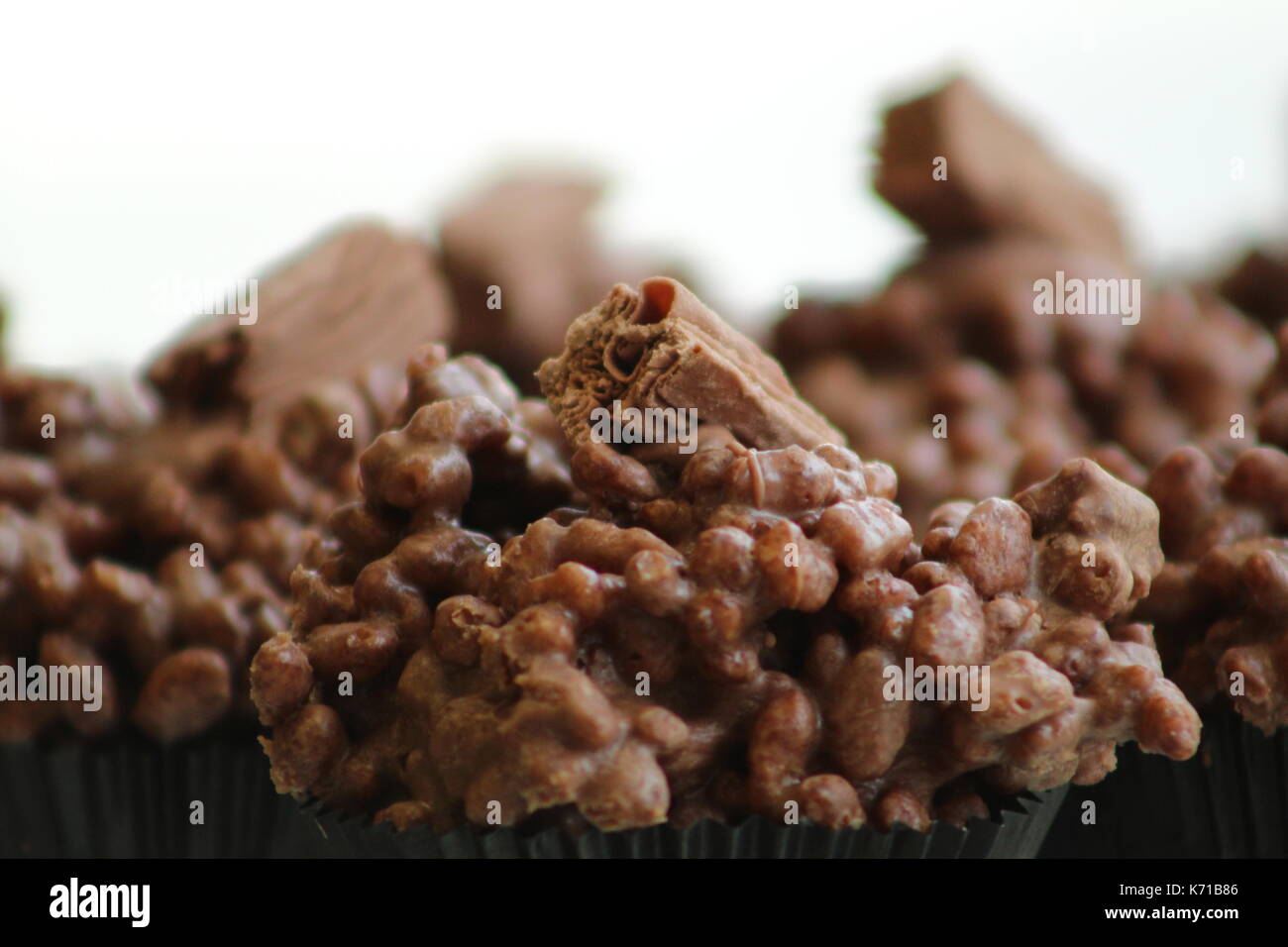 chocolate flake rice crispy cakes Stock Photo - Alamy