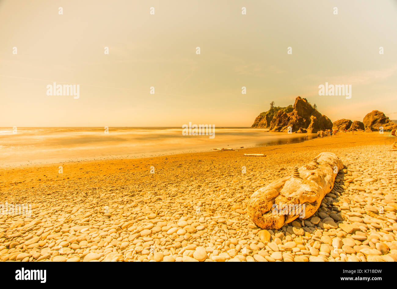 The Amazing Orange Tinted Beach Stock Photo - Alamy