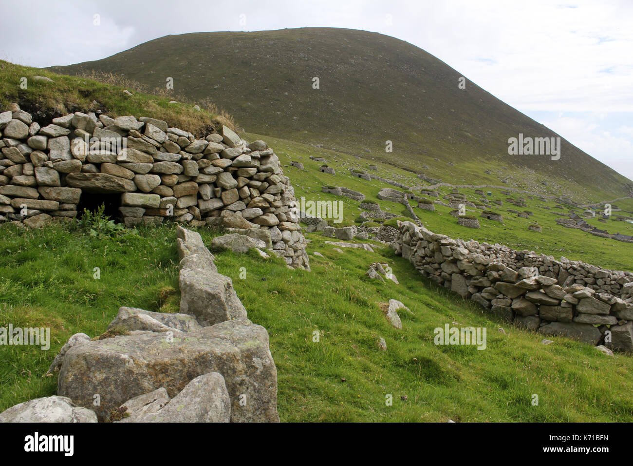 cleits on st kilda village on the island of hirta scotland Stock Photo ...