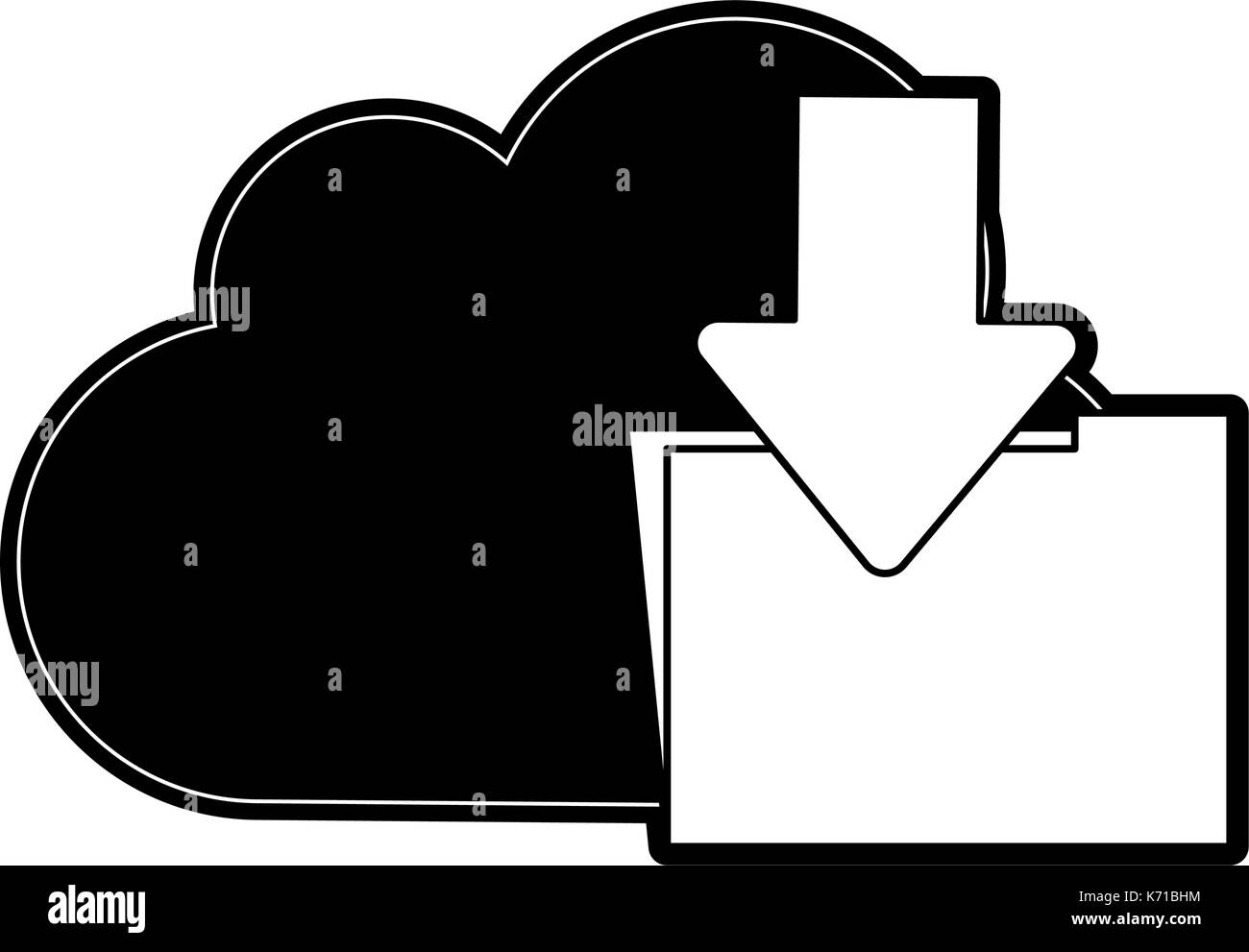 cloud storage arrow file folder icon image Stock Vector Image & Art - Alamy