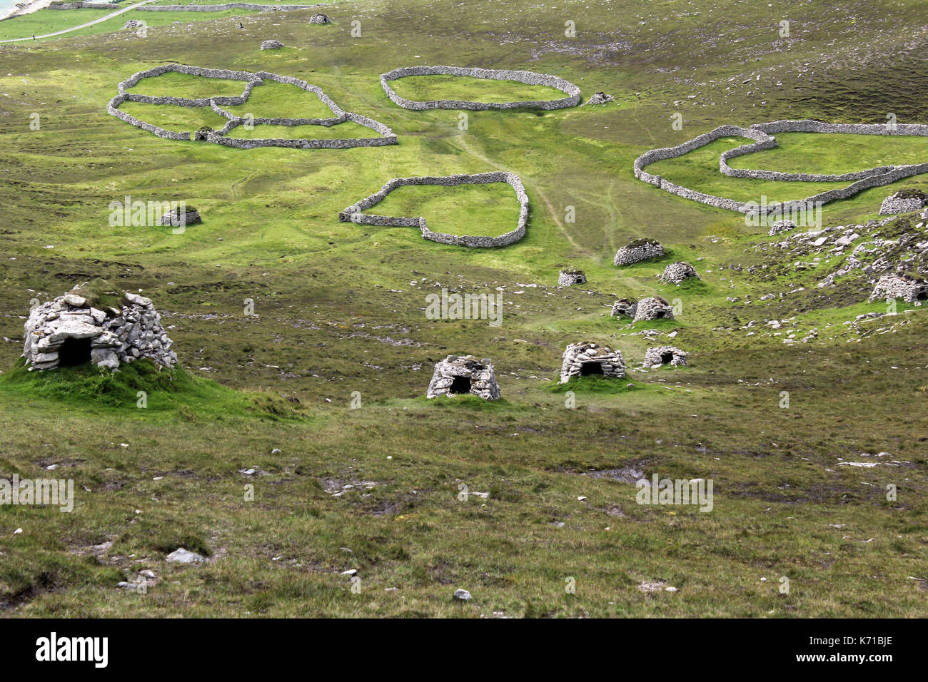 cleits on st kilda village on the island of hirta scotland Stock Photo ...