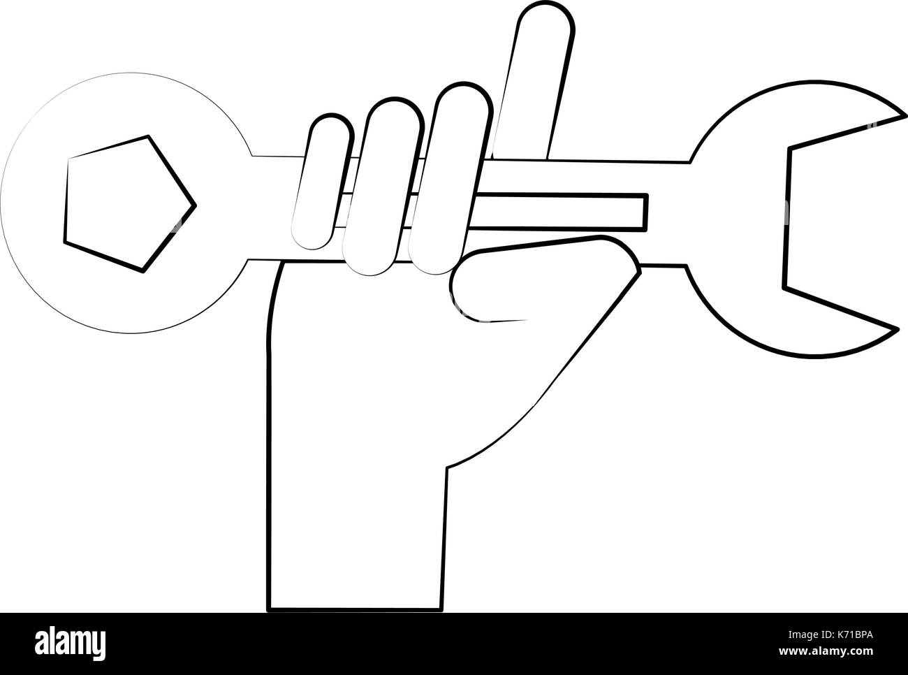 hand holding wrench spanner tool icon image Stock Vector Image & Art ...