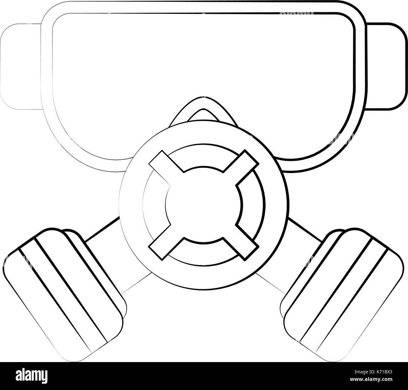 gas mask and goggles industrial security related icon image Stock ...