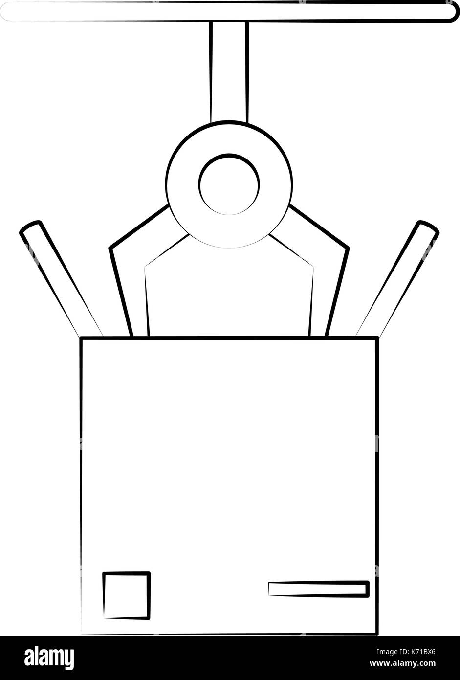 robot arm pulling something out of cardboard box industry icon i Stock ...