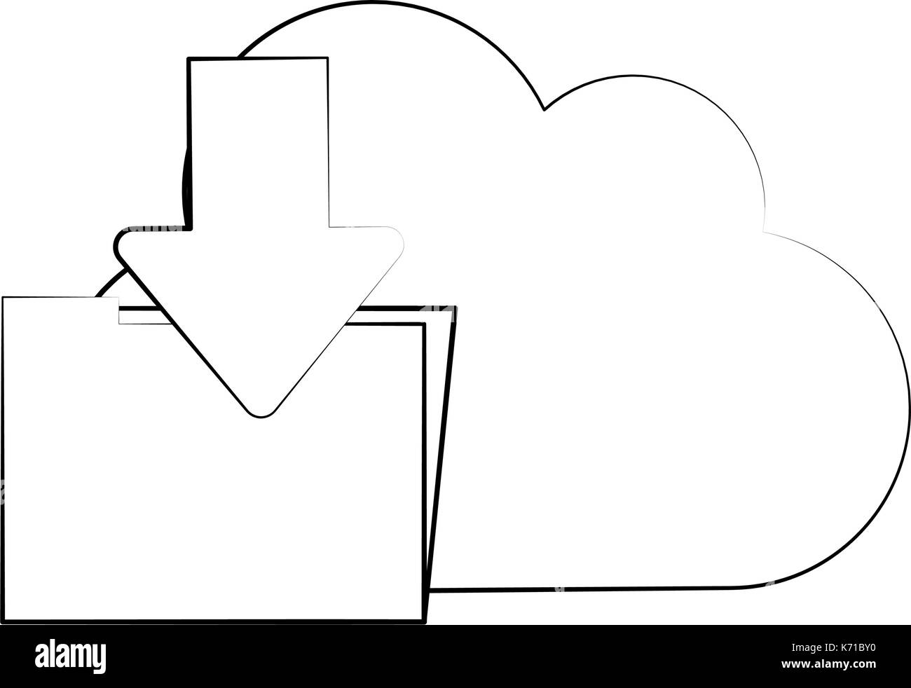 cloud storage arrow file folder icon image Stock Vector Image & Art - Alamy