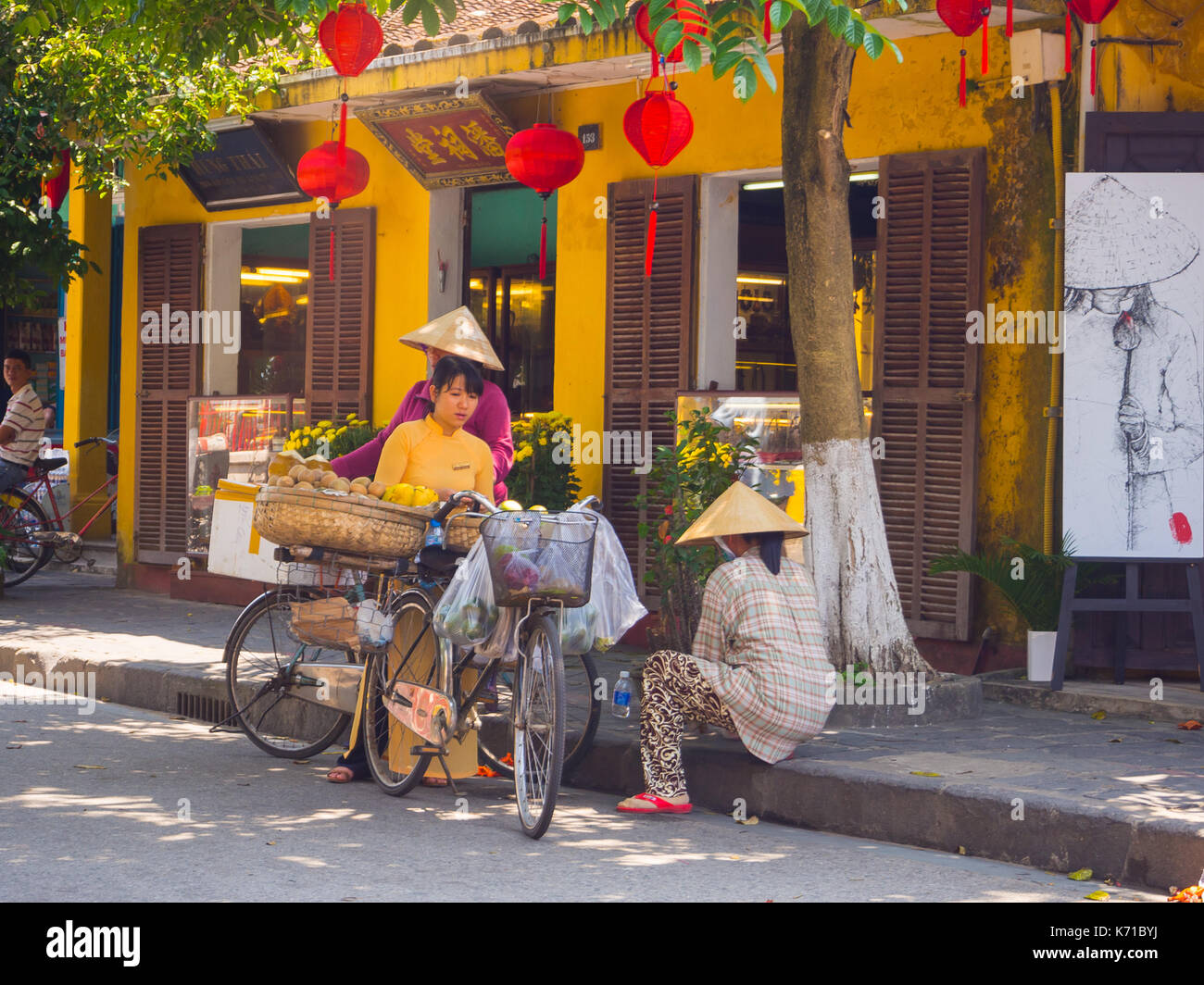 HOIAN, VIETNAM, SEPTEMBER, 04 2017: Unidentified people at street view ...