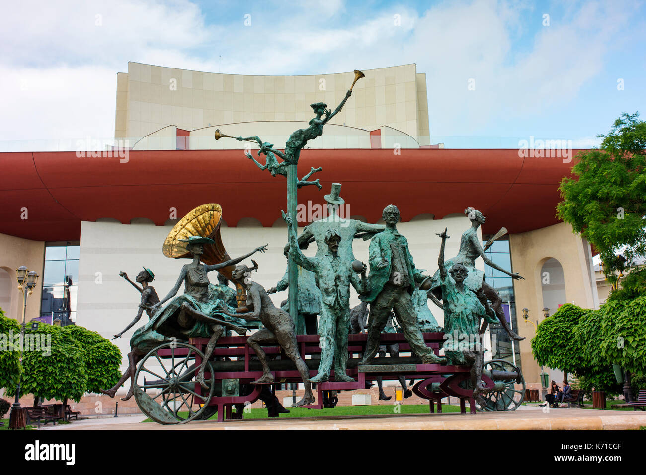 The Caragealiana statue, a bronze statue by Ioan Bolborea is located ...