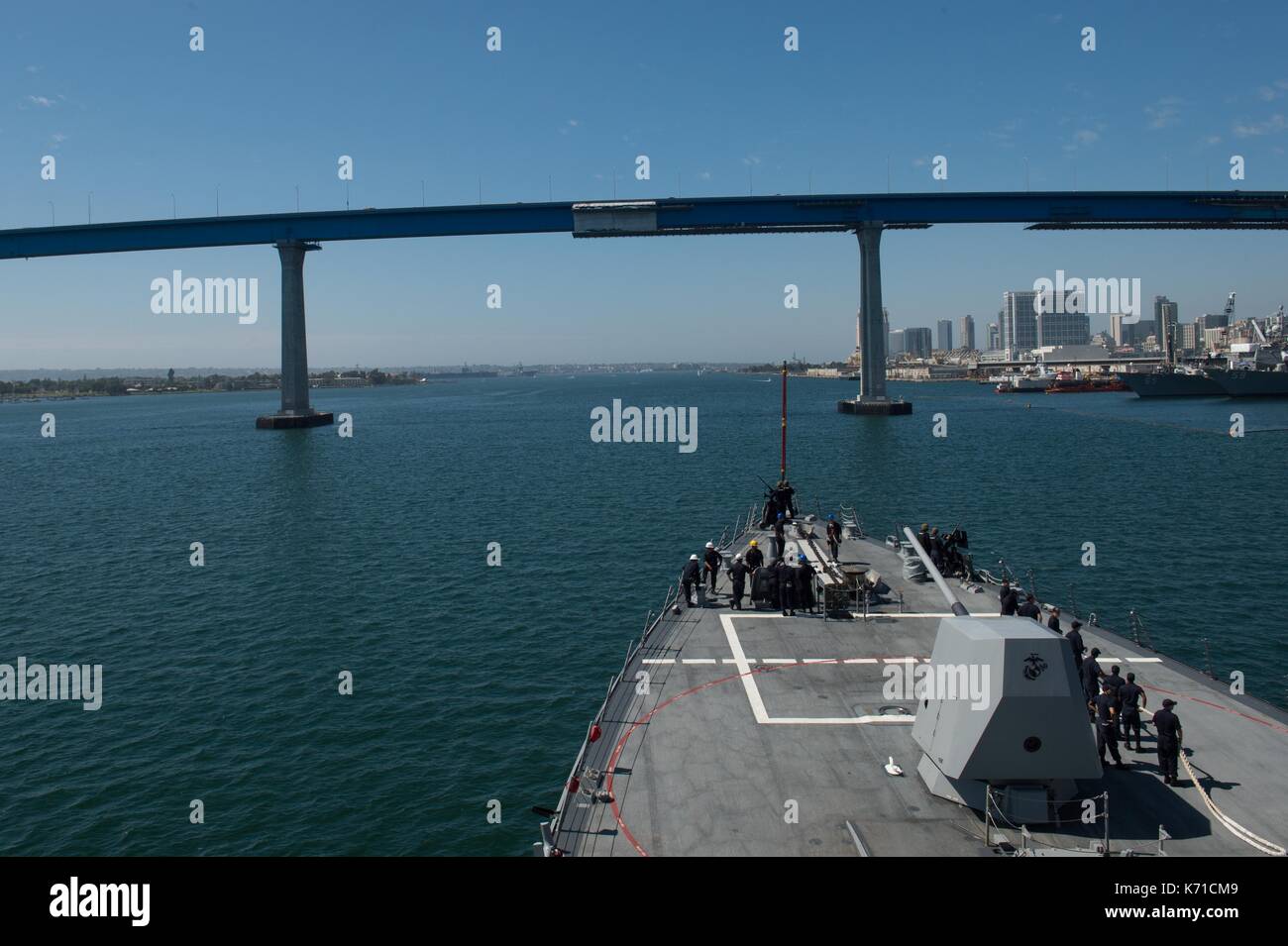 The Arleigh Burke-class guided-missile destroyer USS Rafael Peralta ...