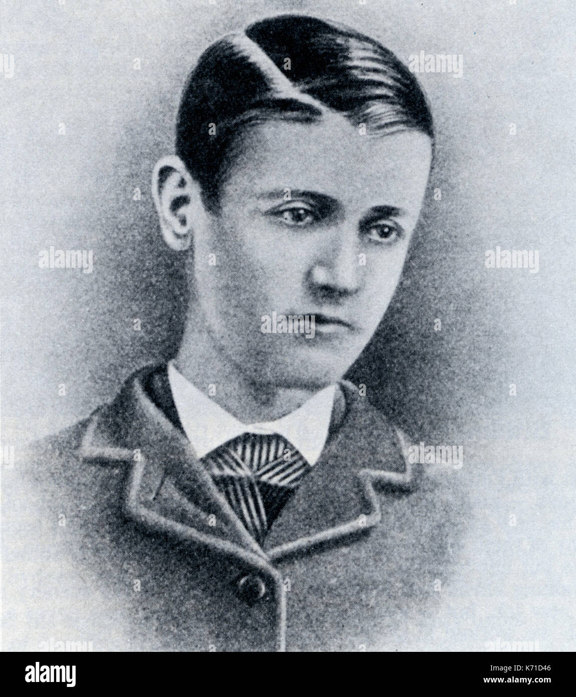 Portrait of Henry Lawson the bush poet and balladist at the age of 14 ...