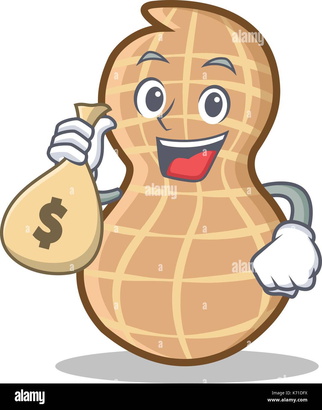 With money bag peanut character cartoon style Stock Vector Image & Art ...