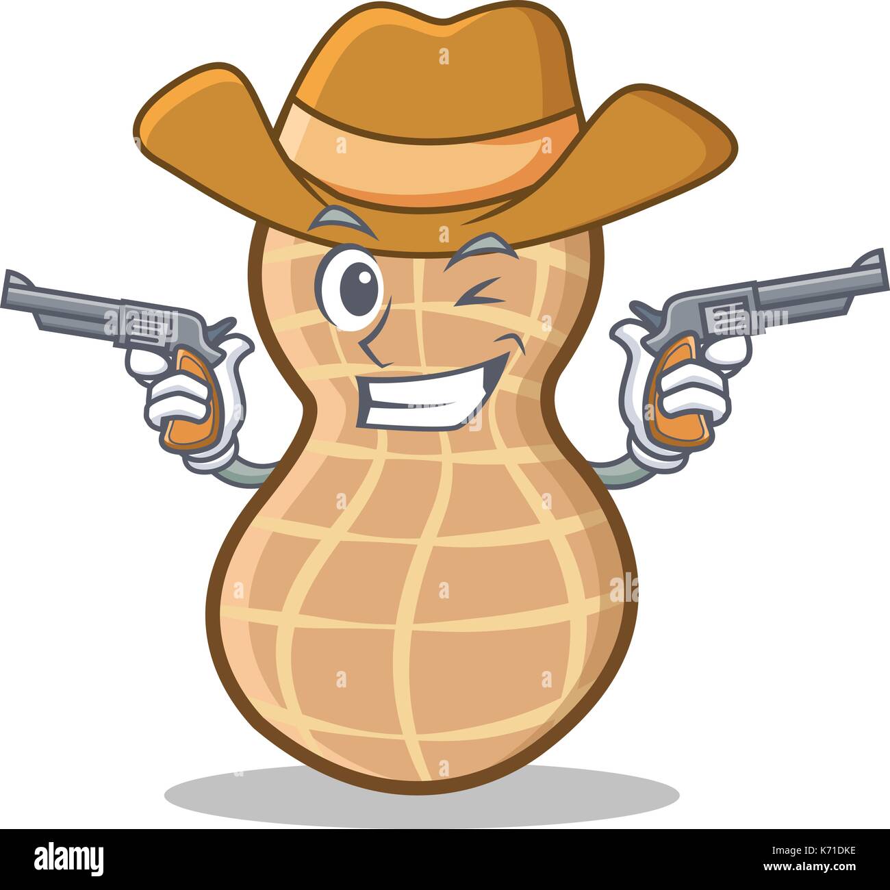 Cowboy peanut character cartoon style Stock Vector Image & Art - Alamy