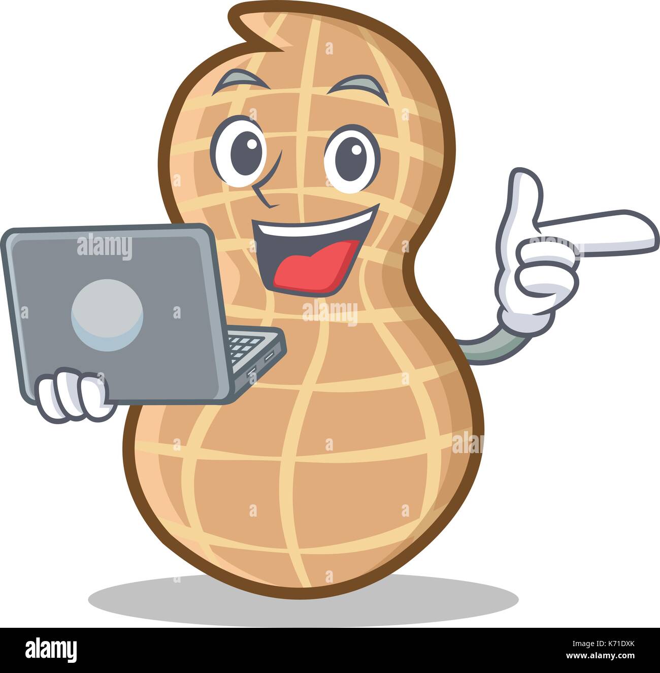 With laptop peanut character cartoon style Stock Vector Image & Art - Alamy