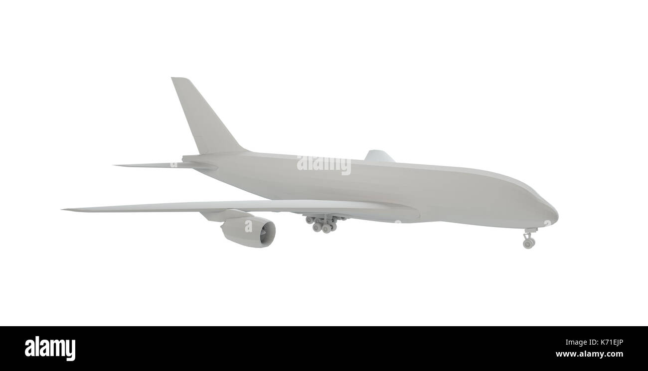 White airplane. Isolated Stock Photo - Alamy