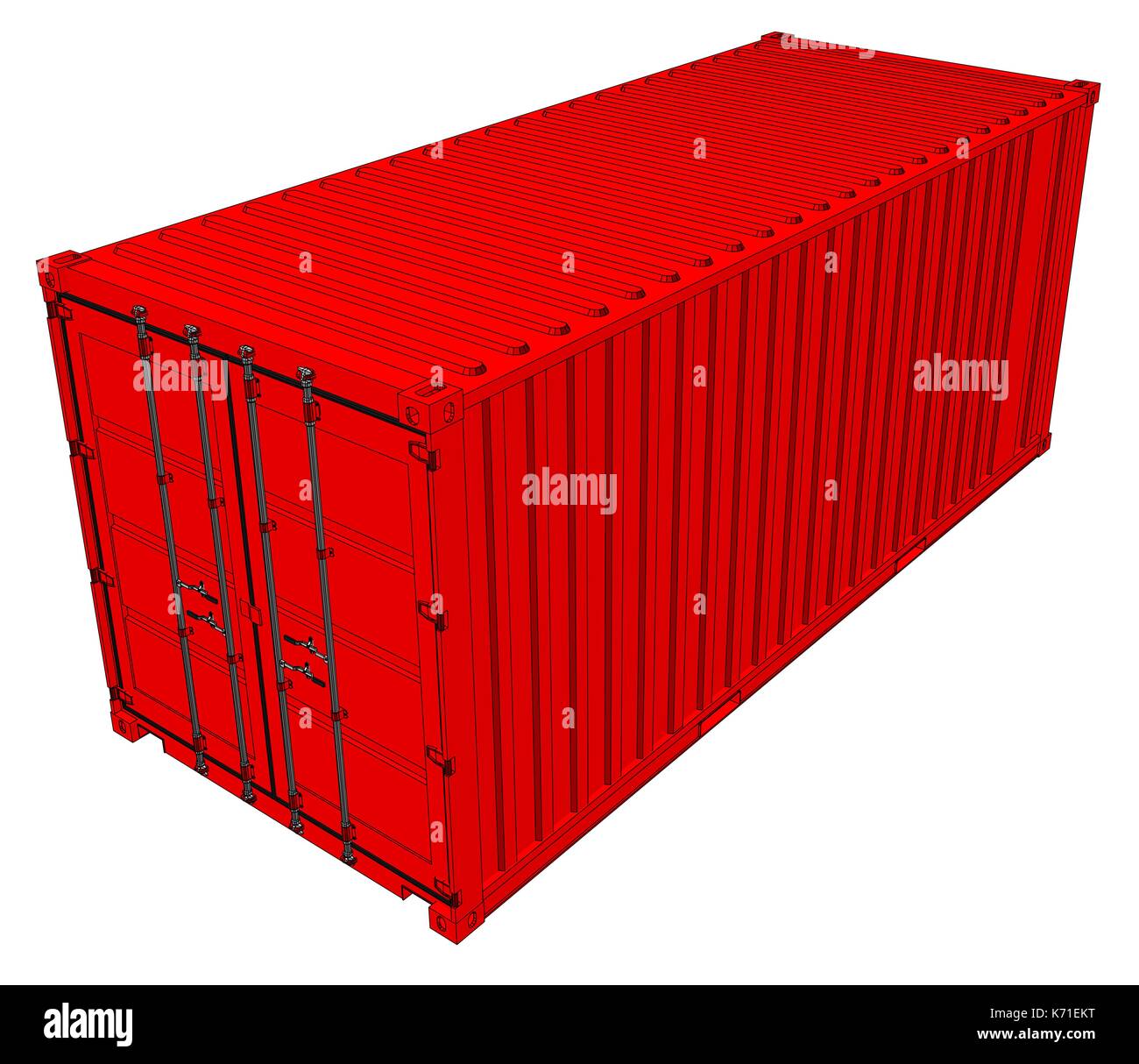 Vector of red cargo container Stock Vector Image & Art - Alamy