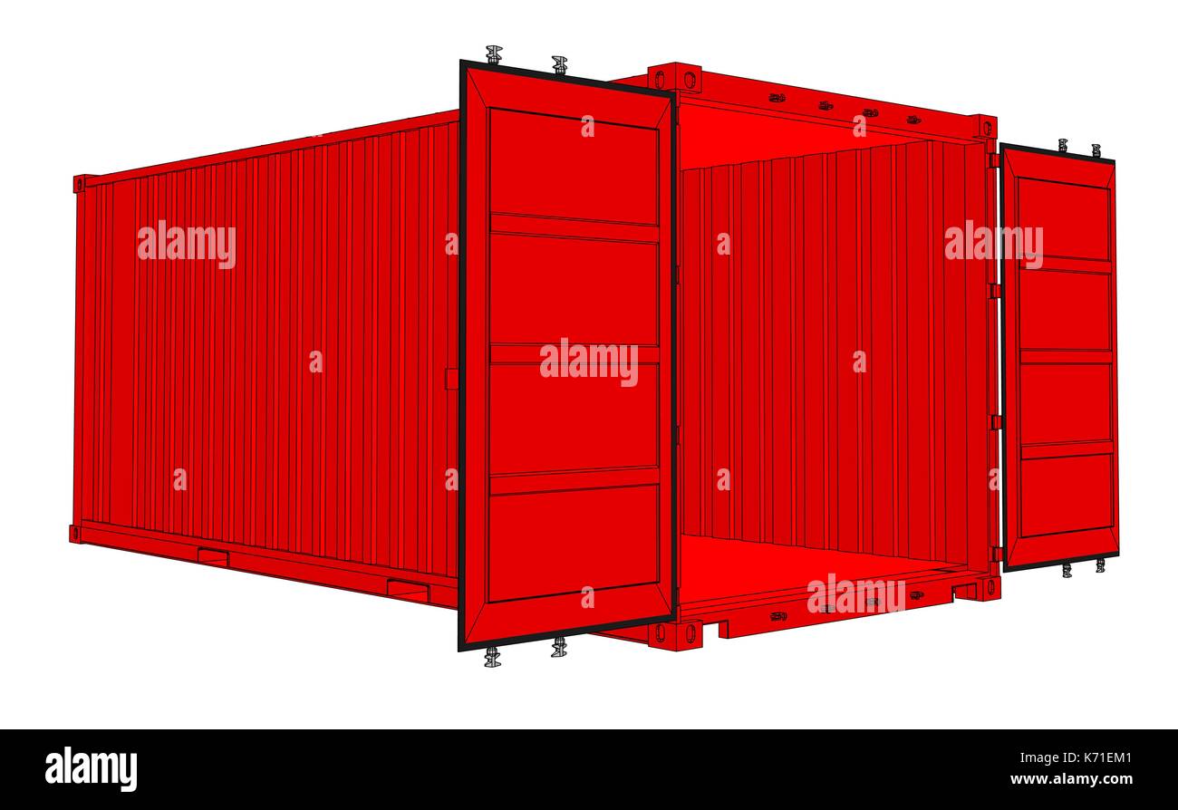 Vector of open cargo container Stock Vector Image & Art - Alamy
