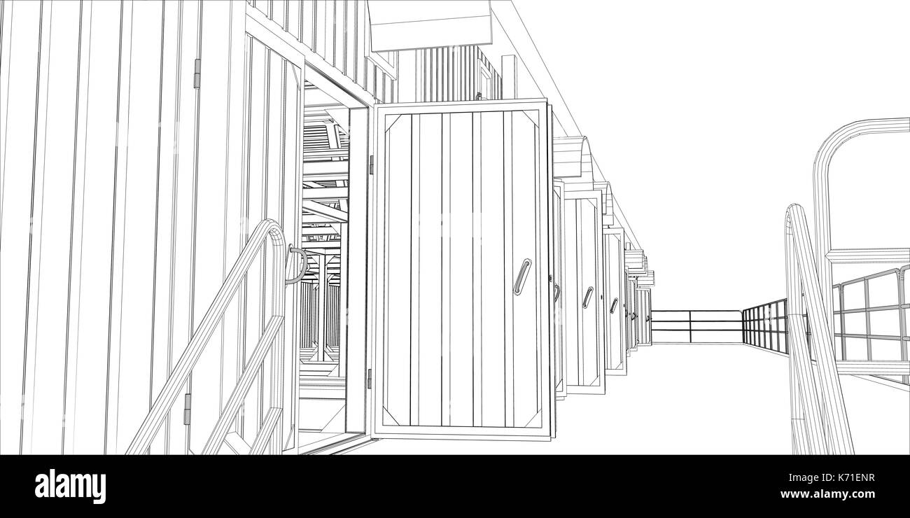 Wire-frame industrial building Stock Vector Image & Art - Alamy