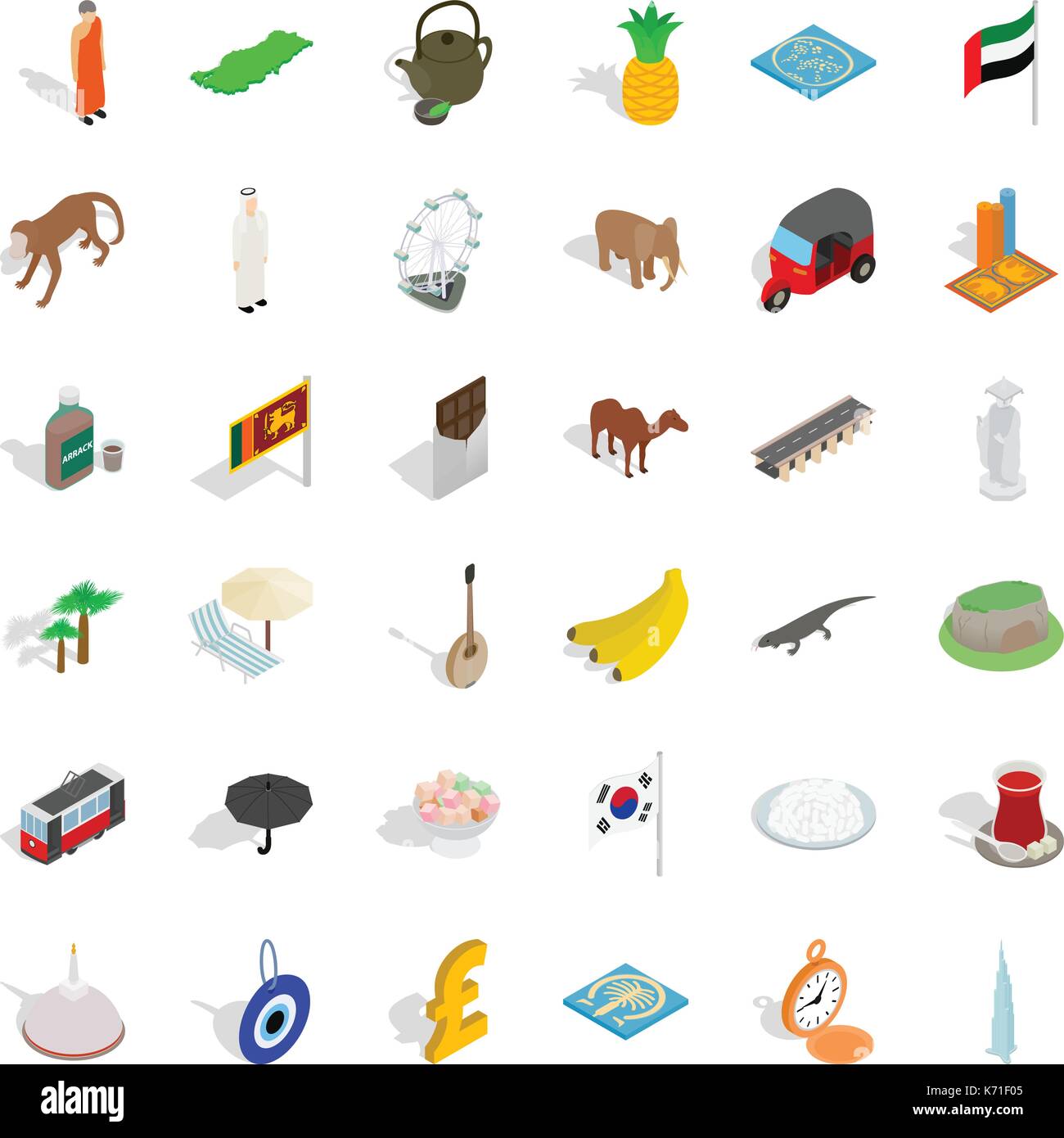 Asia icons set, isometric style Stock Vector Image & Art - Alamy