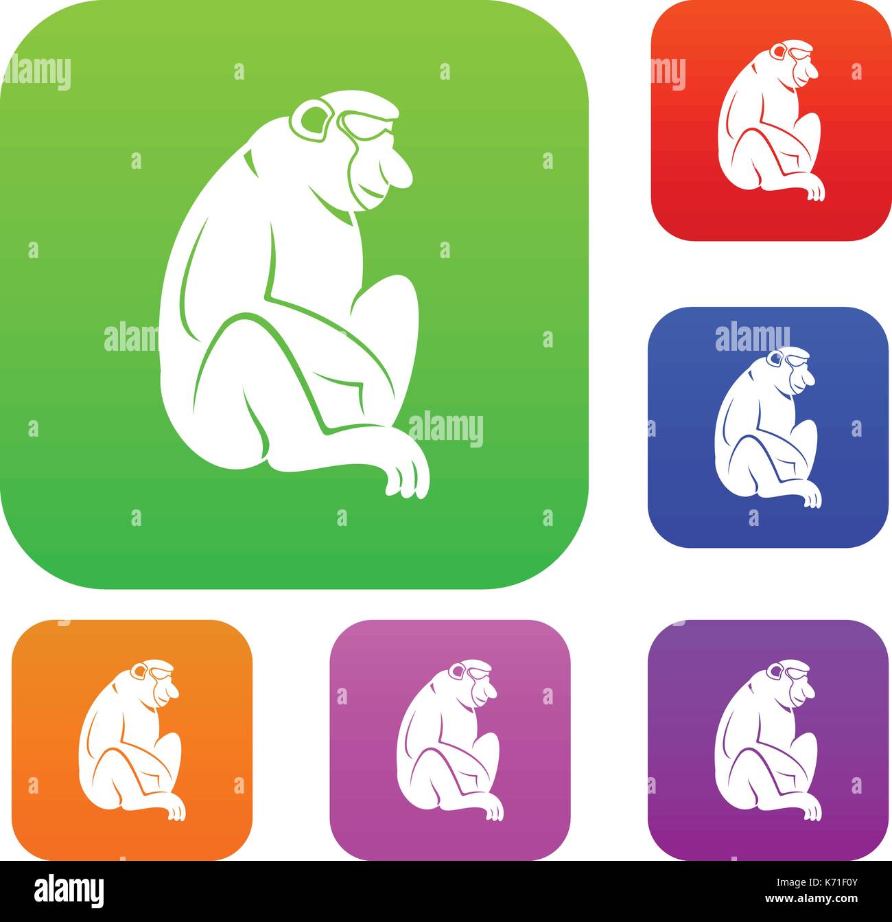 Orangutan set color collection Stock Vector Image & Art - Alamy