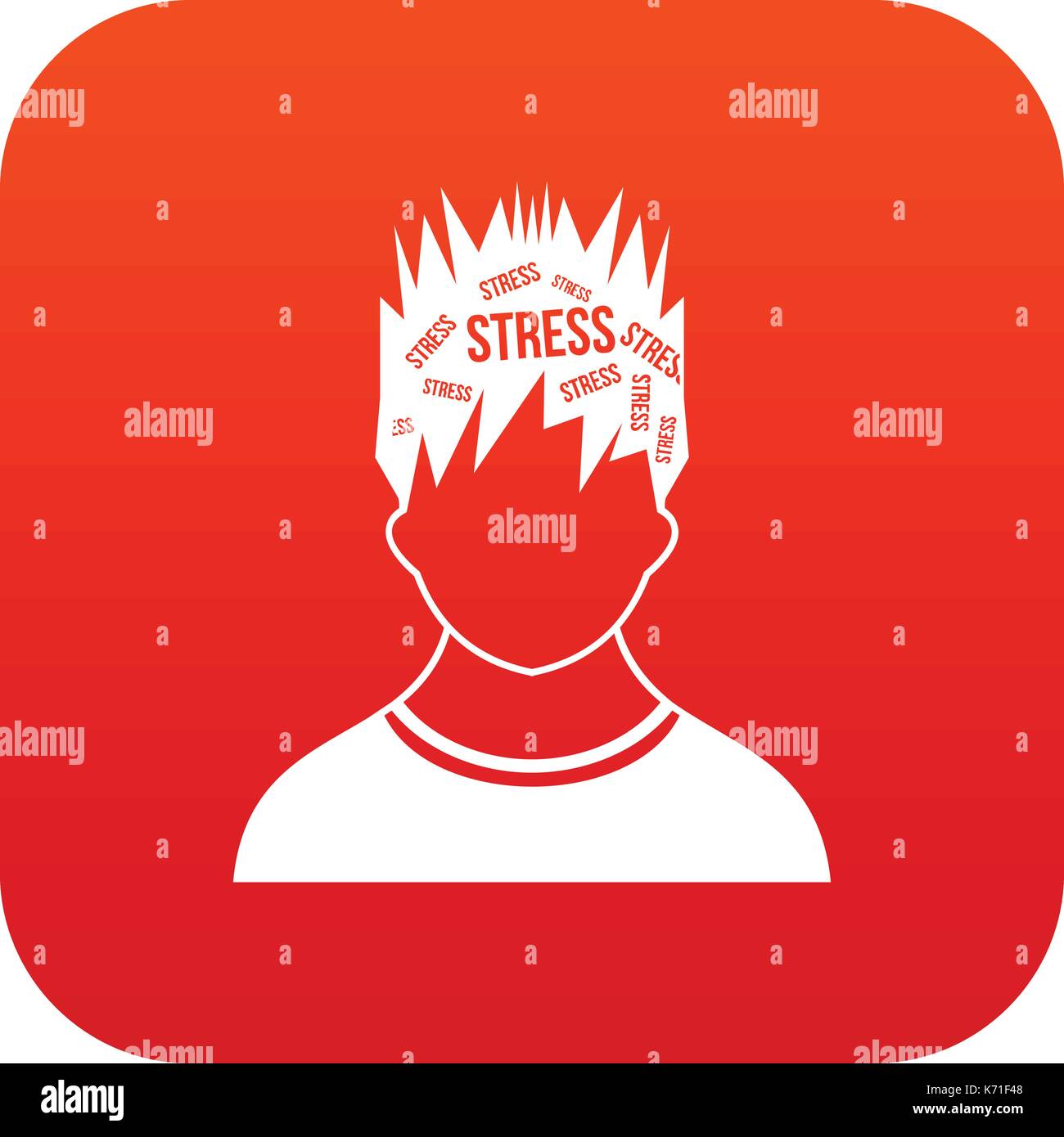Word stress in the head of man icon digital red Stock Vector Image ...