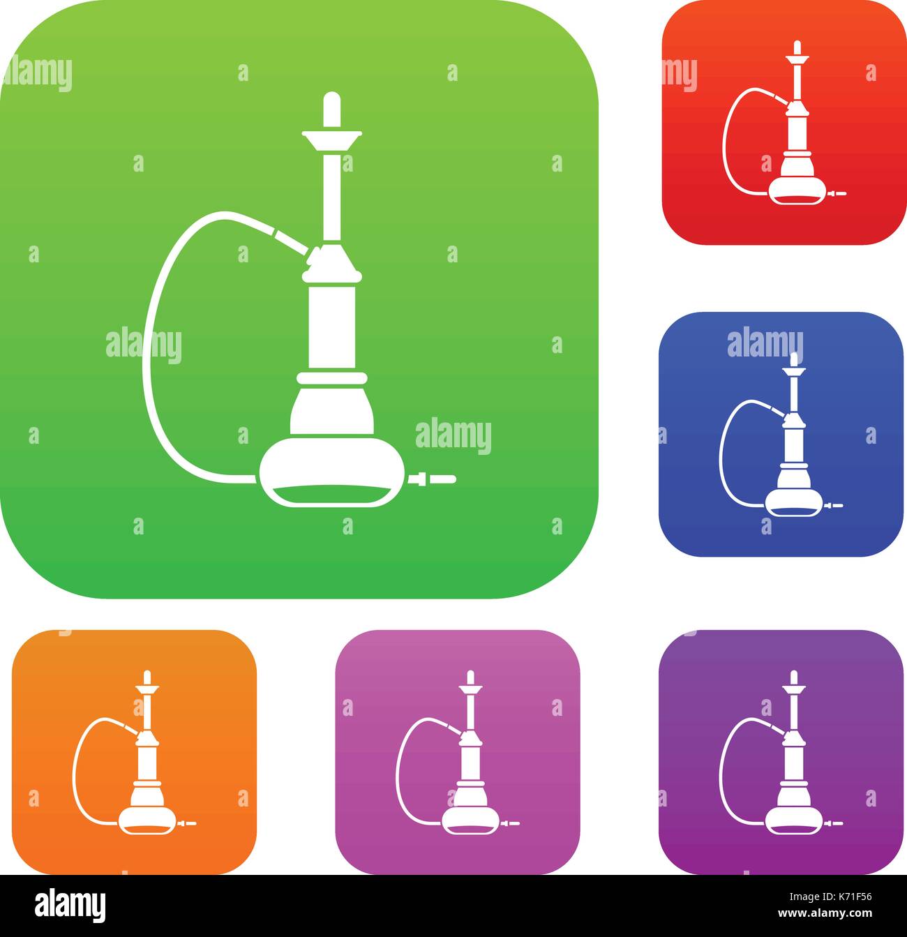 Hookah set color collection Stock Vector Image & Art - Alamy