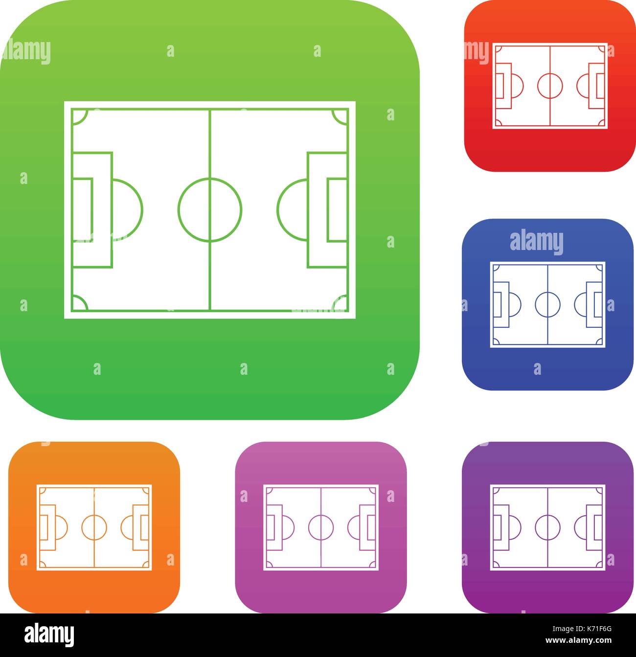 Soccer field set color collection Stock Vector Image & Art - Alamy