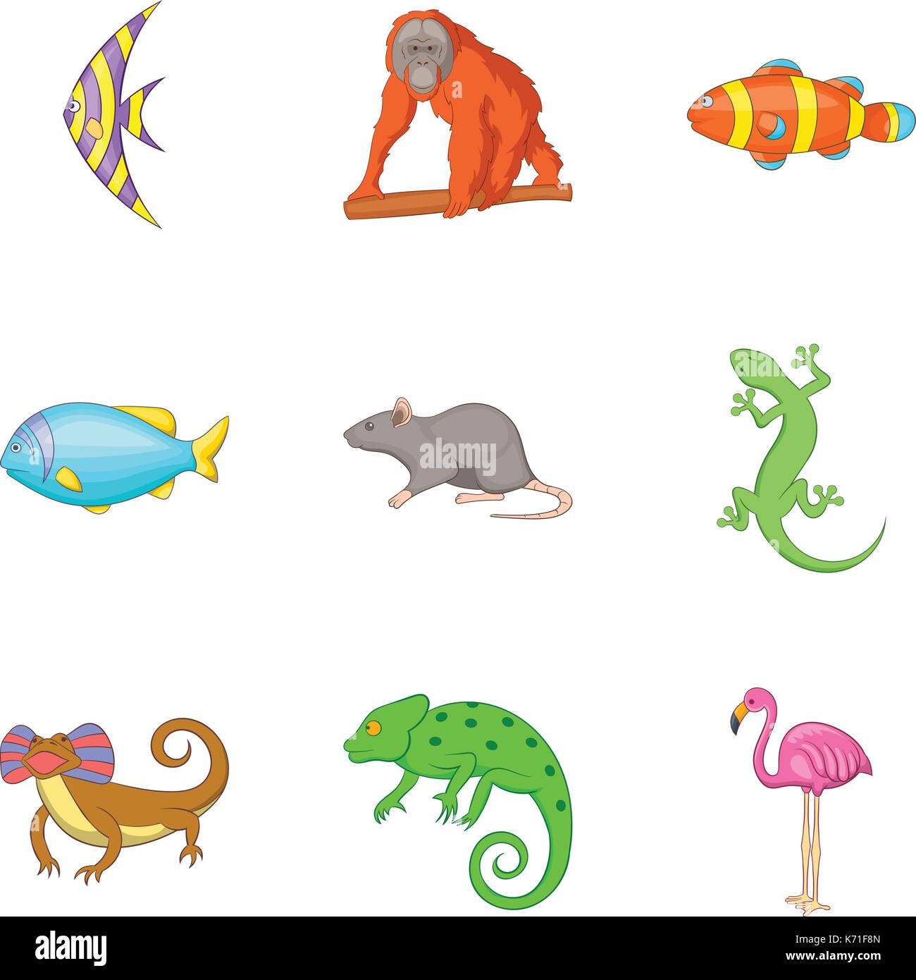 Earth fauna icons set, cartoon style Stock Vector Image & Art - Alamy