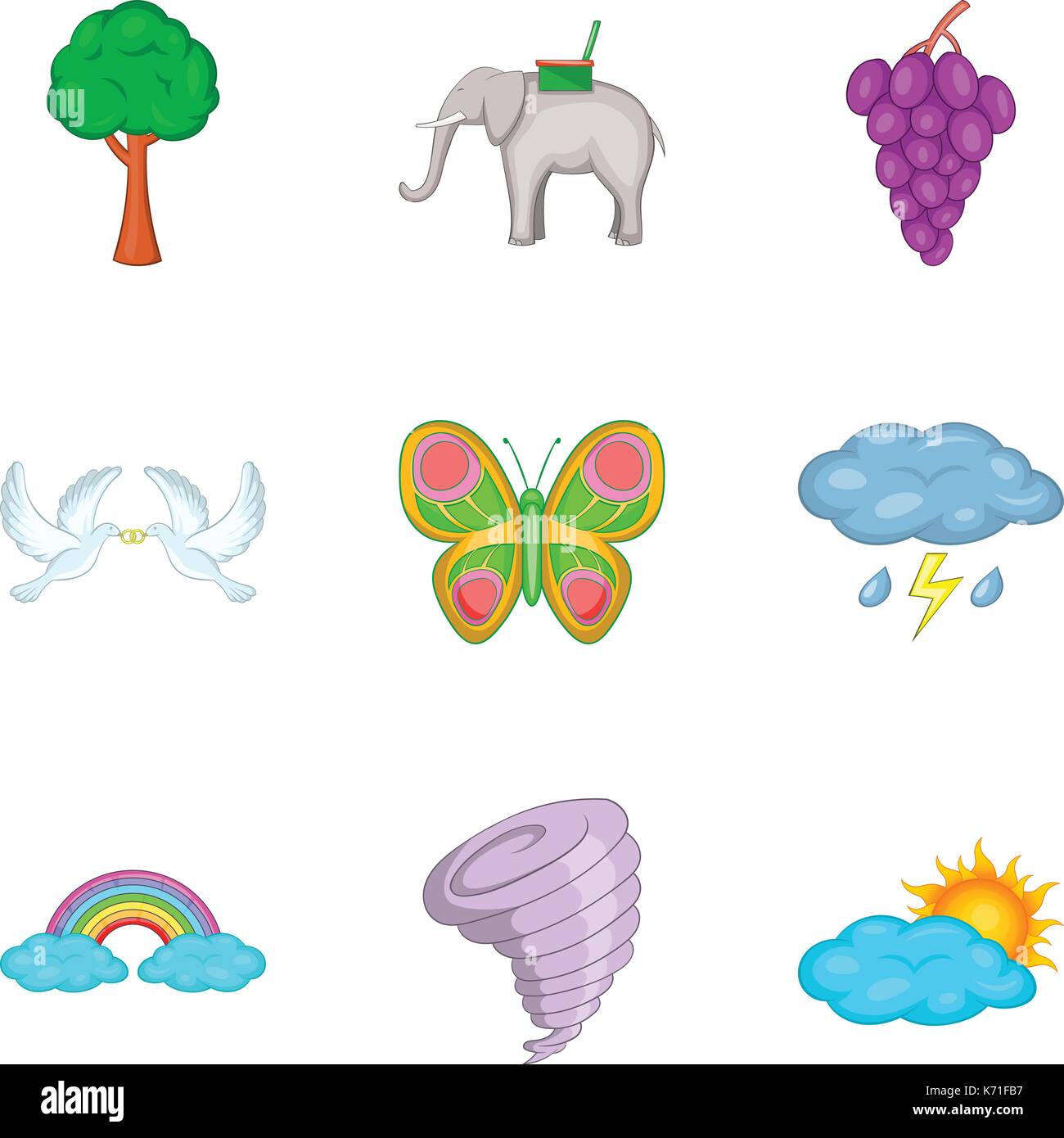 Biosphere icons set, cartoon style Stock Vector Image & Art - Alamy