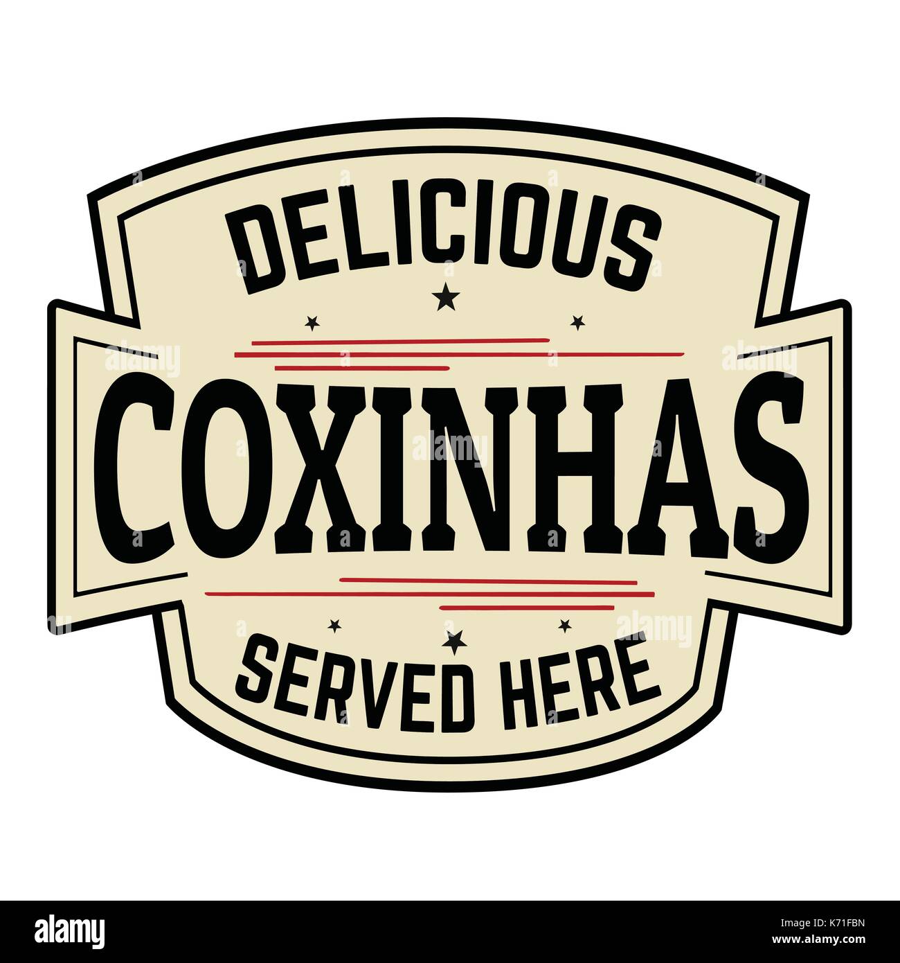 Coxinhas sticker or label on white background, vector illustration ...