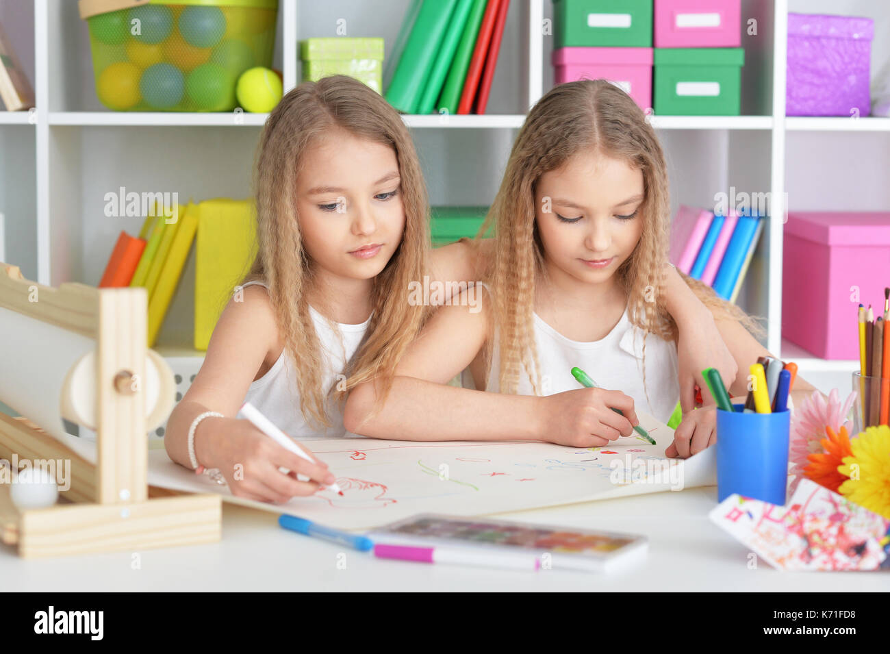 beautiful little girls at class Stock Photo - Alamy