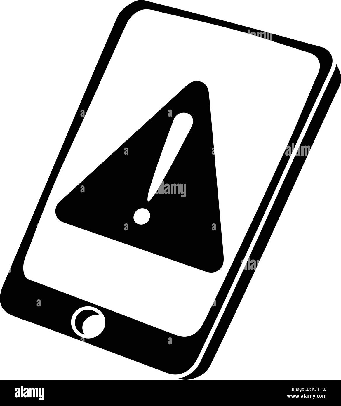 Warning smartphone icon, simple black style Stock Vector Image & Art ...