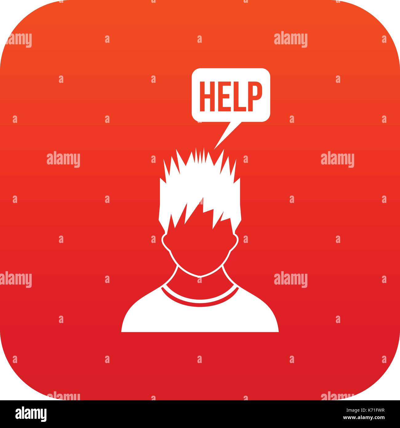 Man needs help icon digital red Stock Vector Image & Art - Alamy