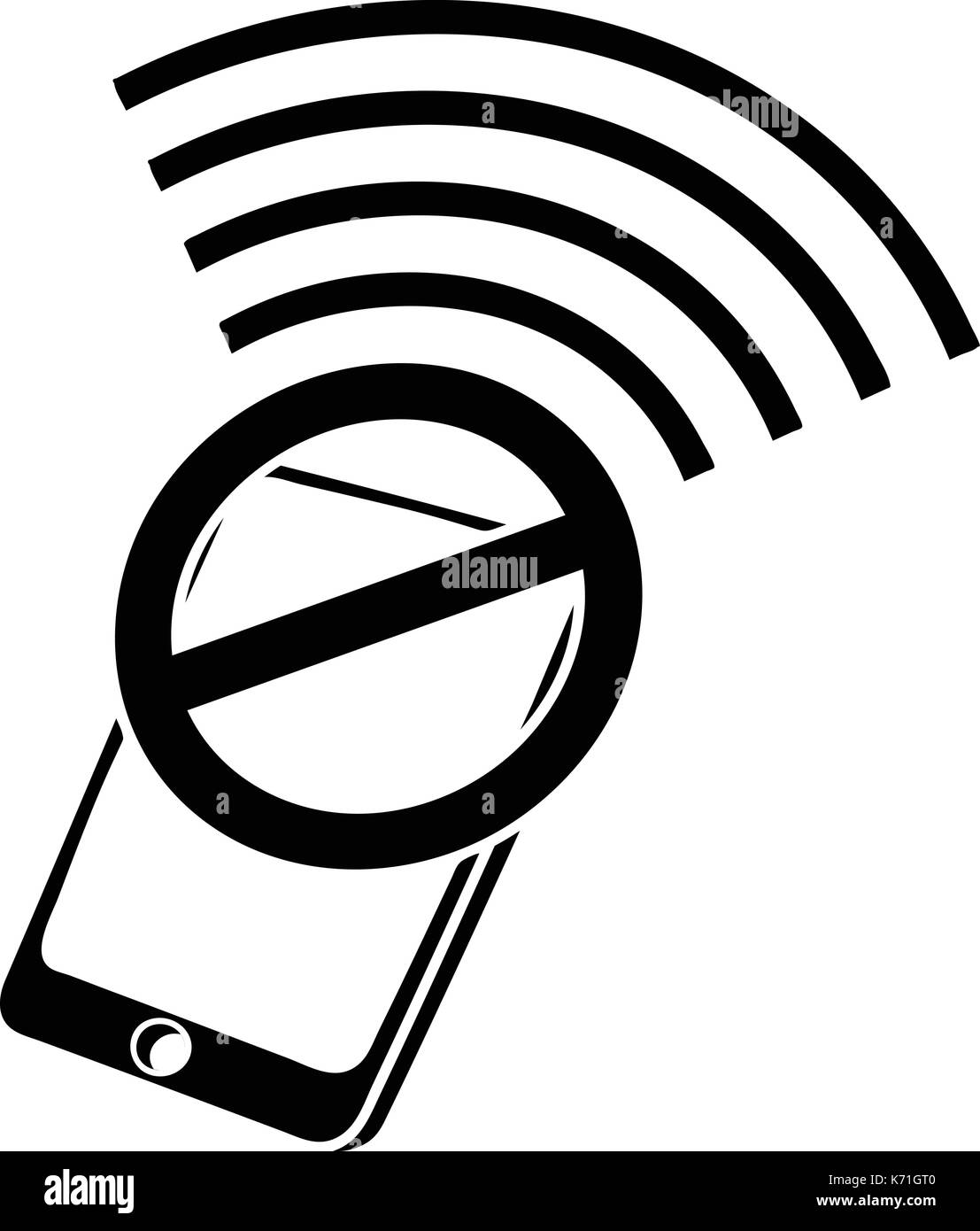 No wifi smartphone icon, simple black style Stock Vector Image & Art ...