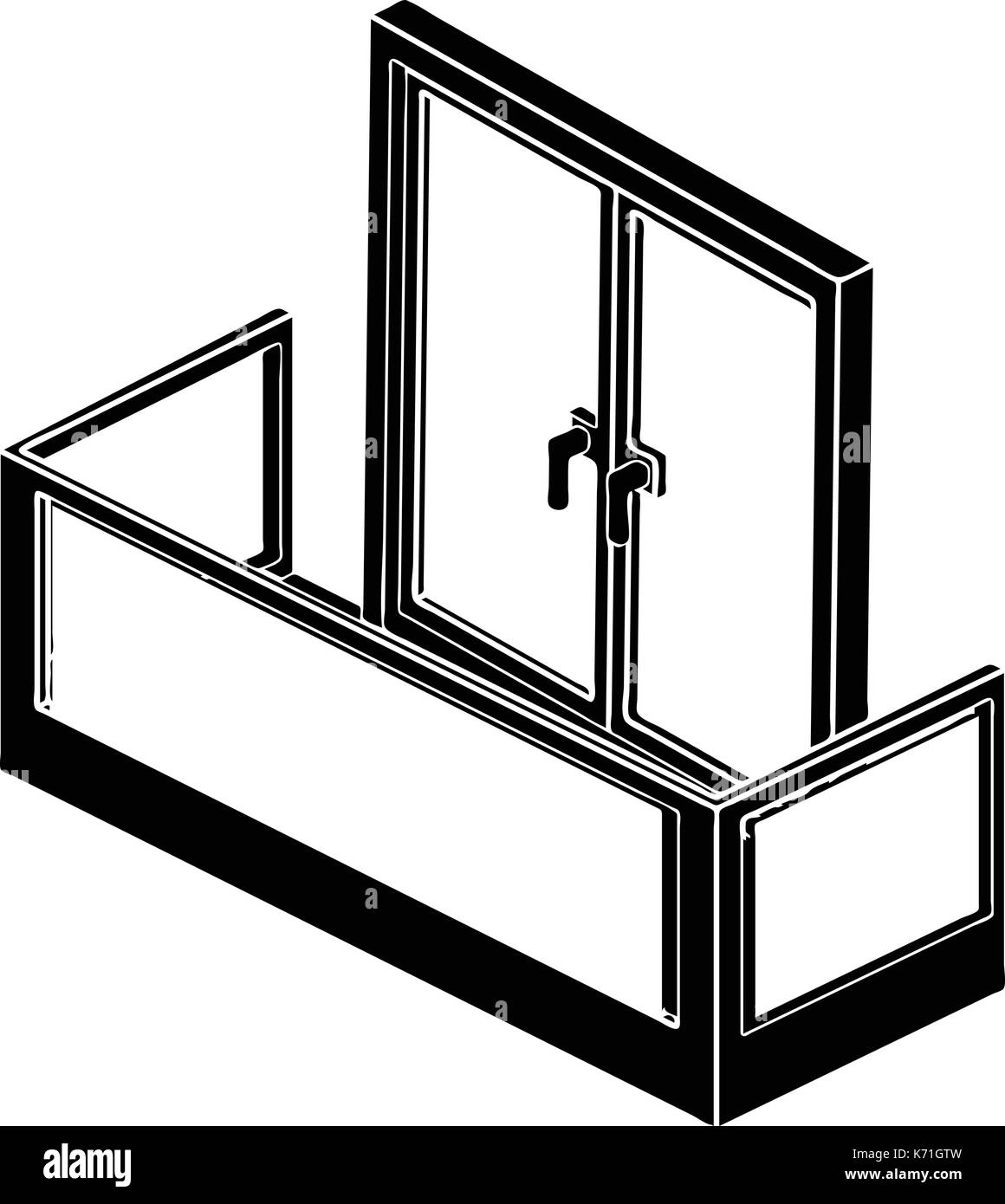Glass Balcony Icon Simple Style Stock Vector Image And Art Alamy