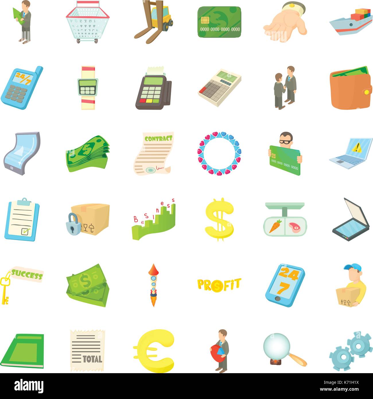 Profit icons set, cartoon style Stock Vector Image & Art - Alamy