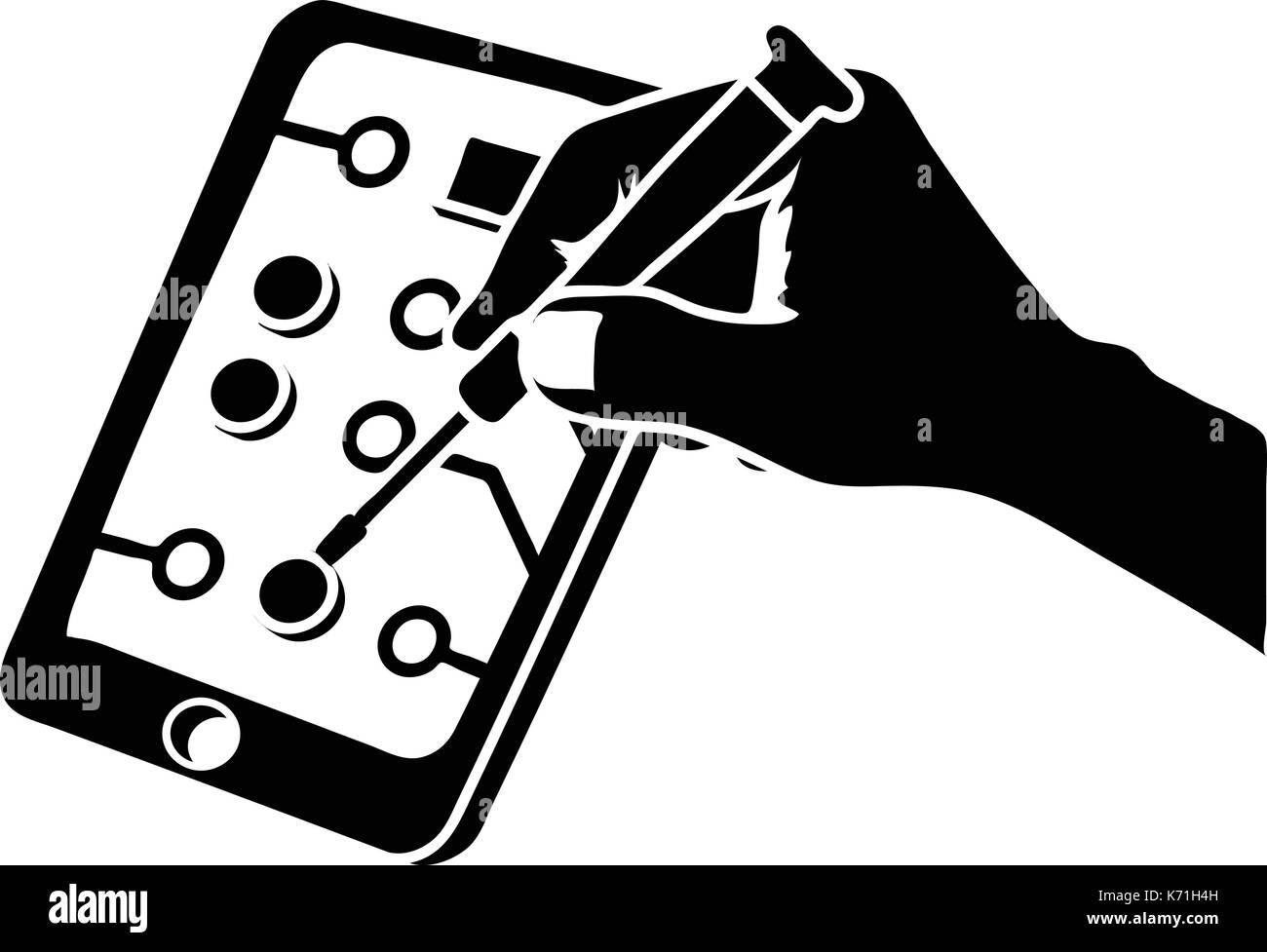 Repair screen smartphone icon, simple black style Stock Vector Image ...