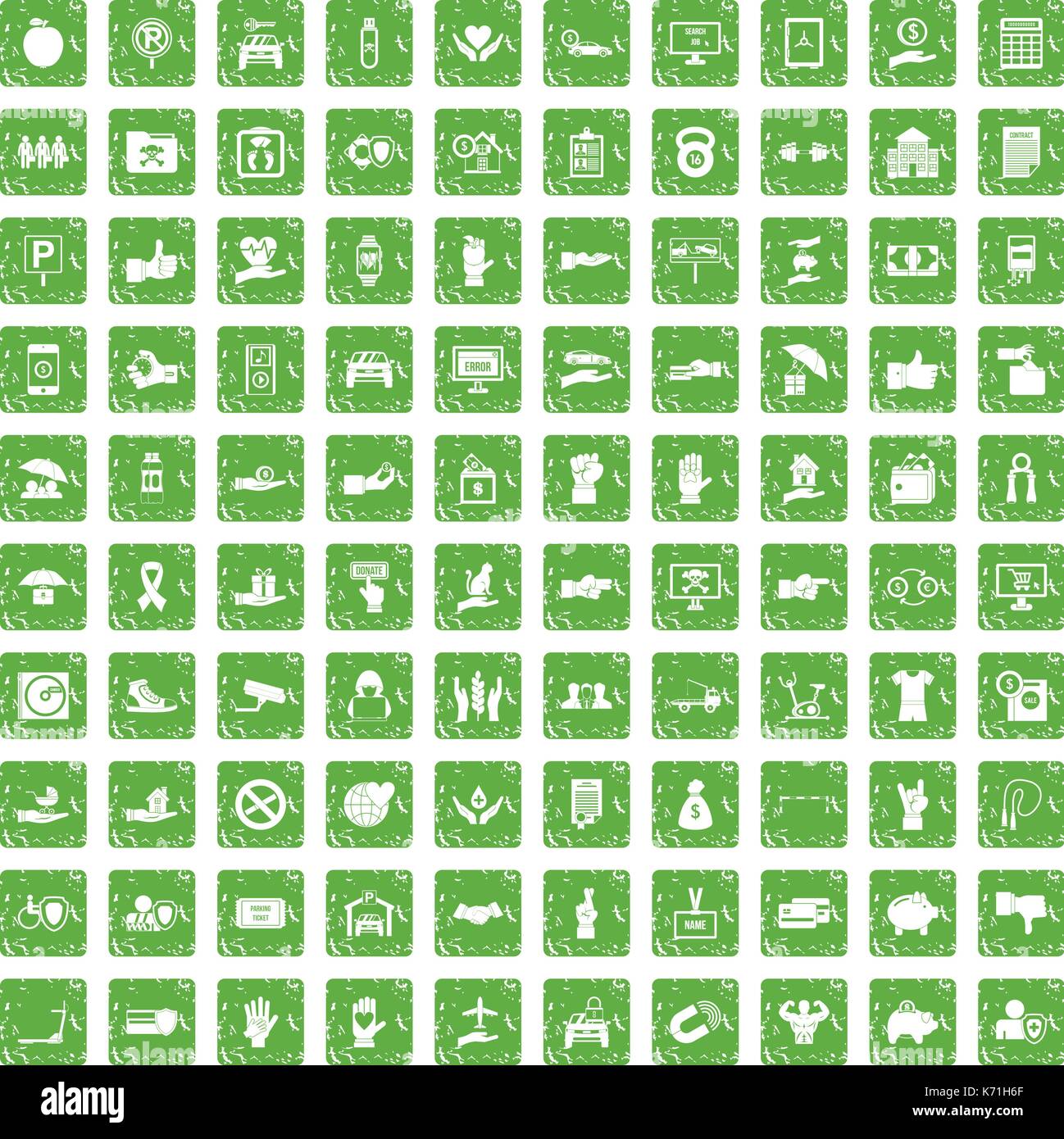 100 hand icons set grunge green Stock Vector Image & Art - Alamy