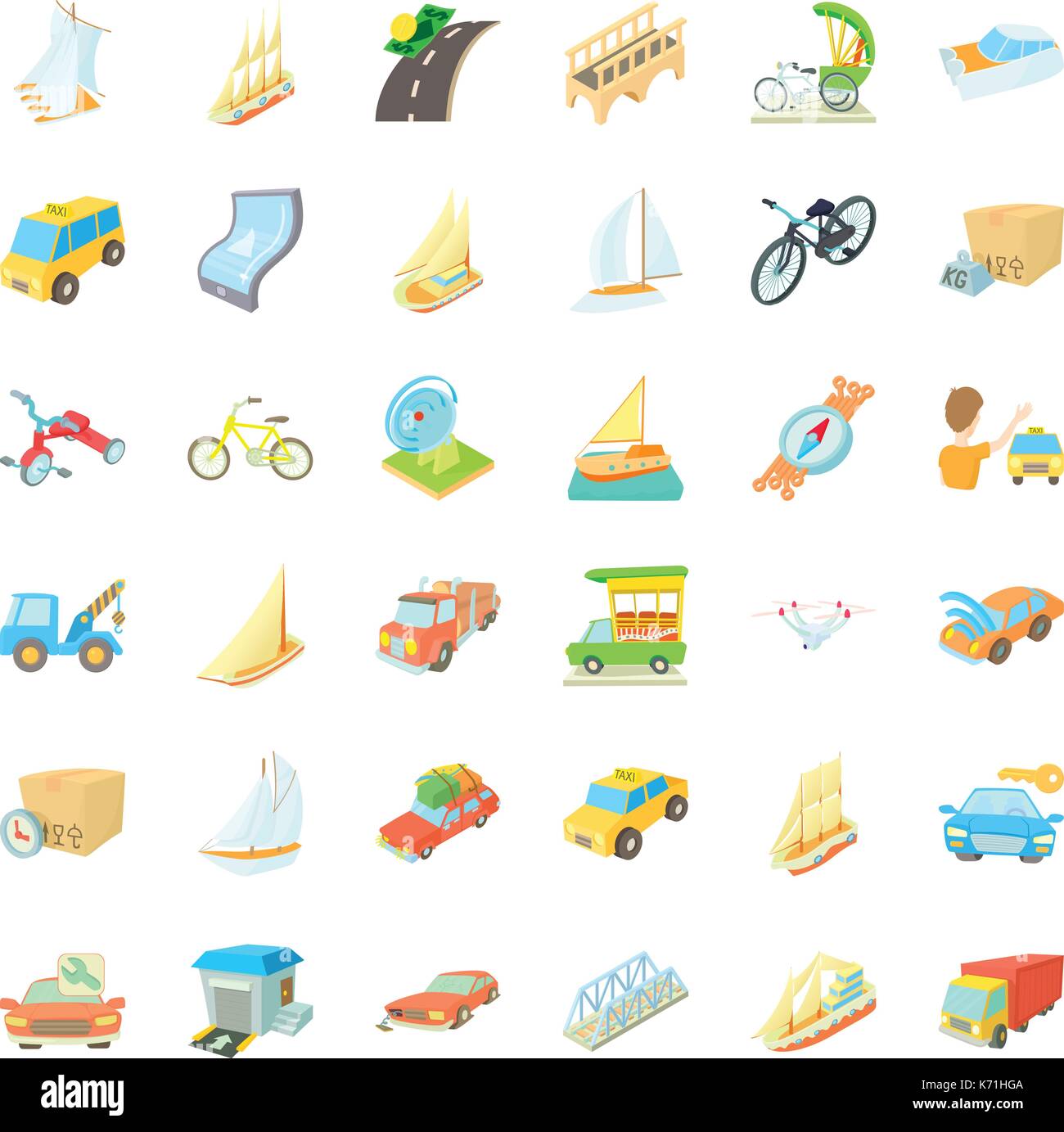 Bus icons set, cartoon style Stock Vector Image & Art - Alamy