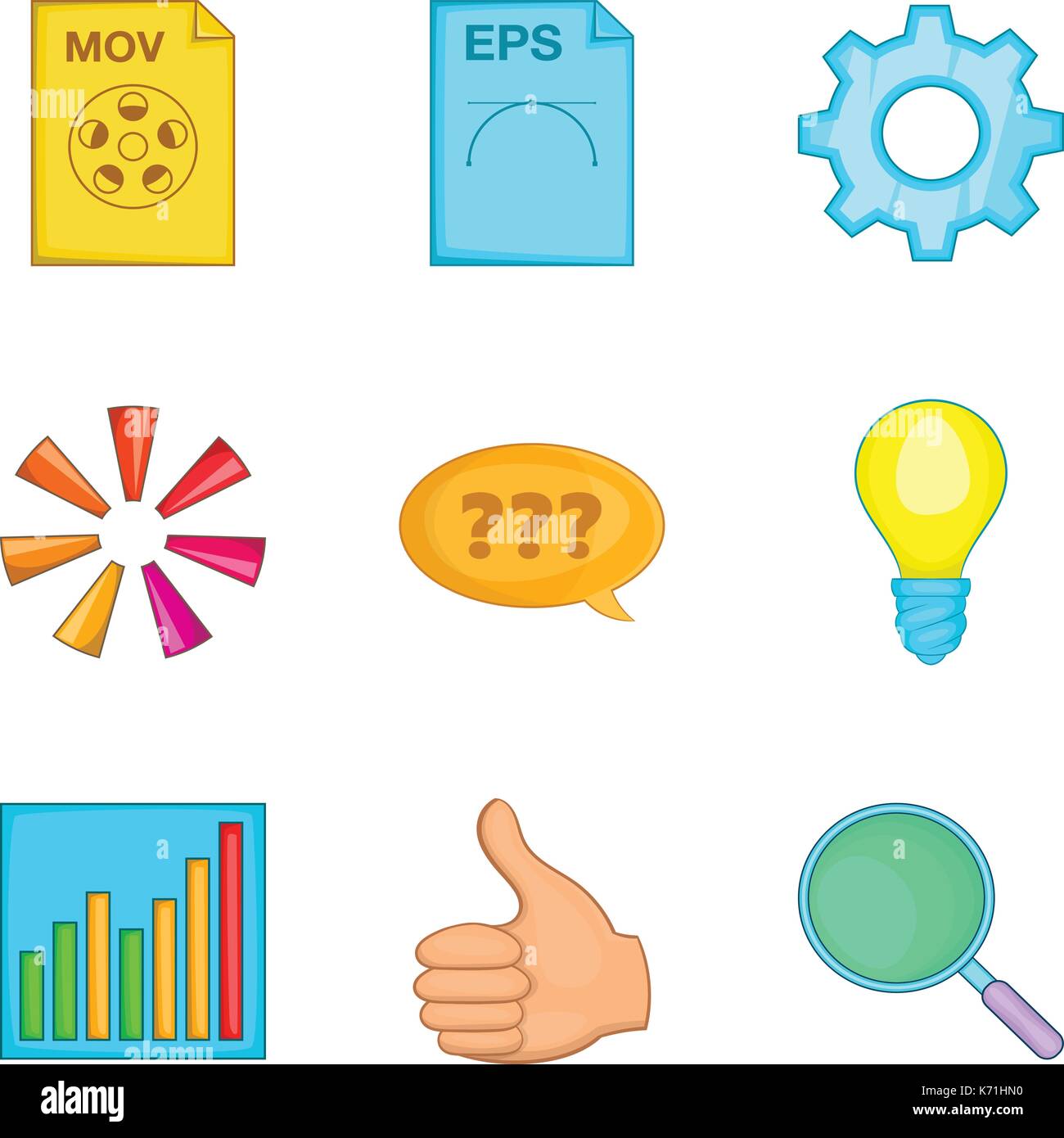 File search icon set, cartoon style Stock Vector Image & Art - Alamy