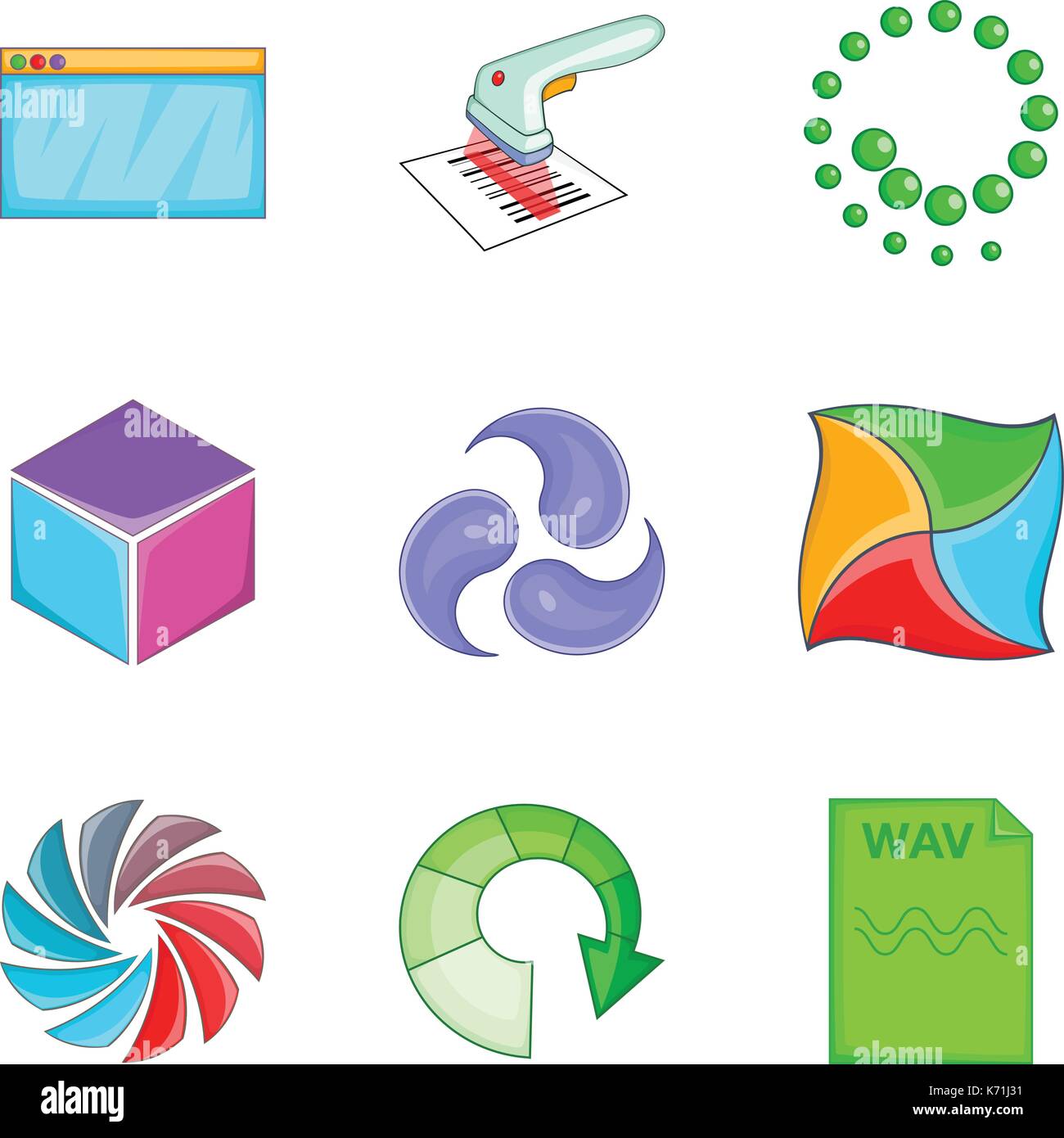 Cloud loading icon set, cartoon style Stock Vector Image & Art - Alamy